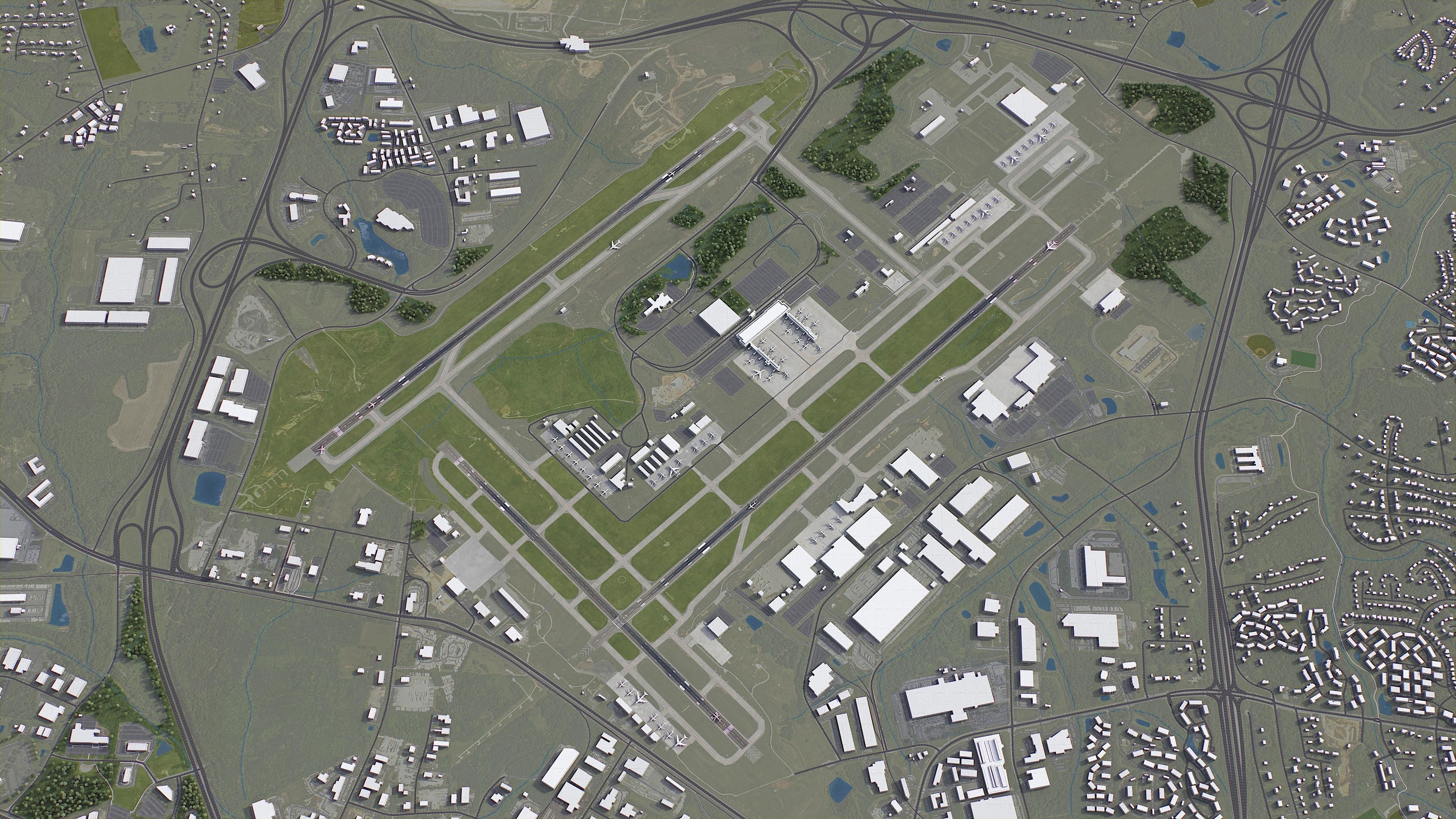 3D model Greensboro Airport VR / AR / low-poly | CGTrader