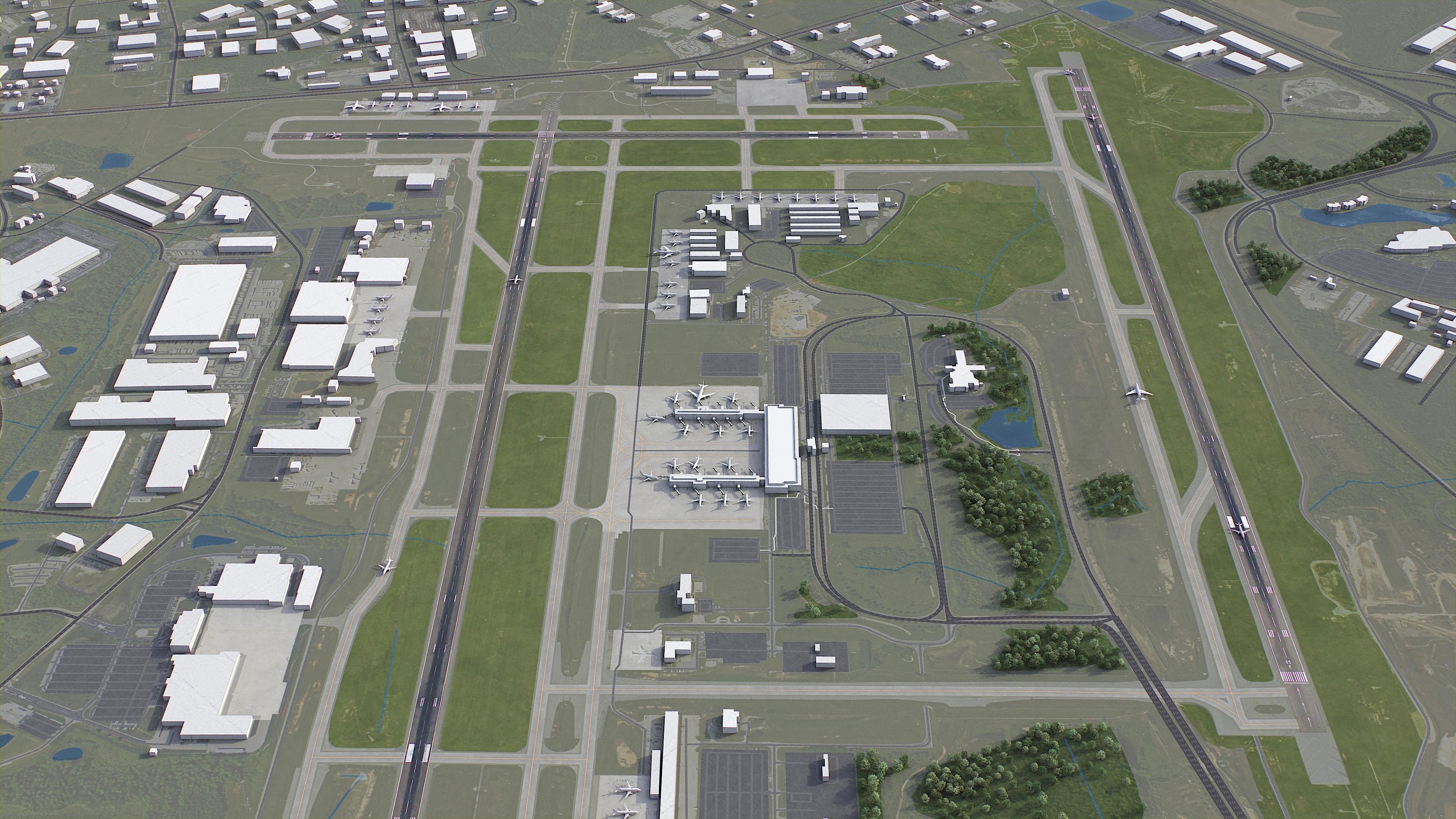 3D model Greensboro Airport VR / AR / low-poly | CGTrader