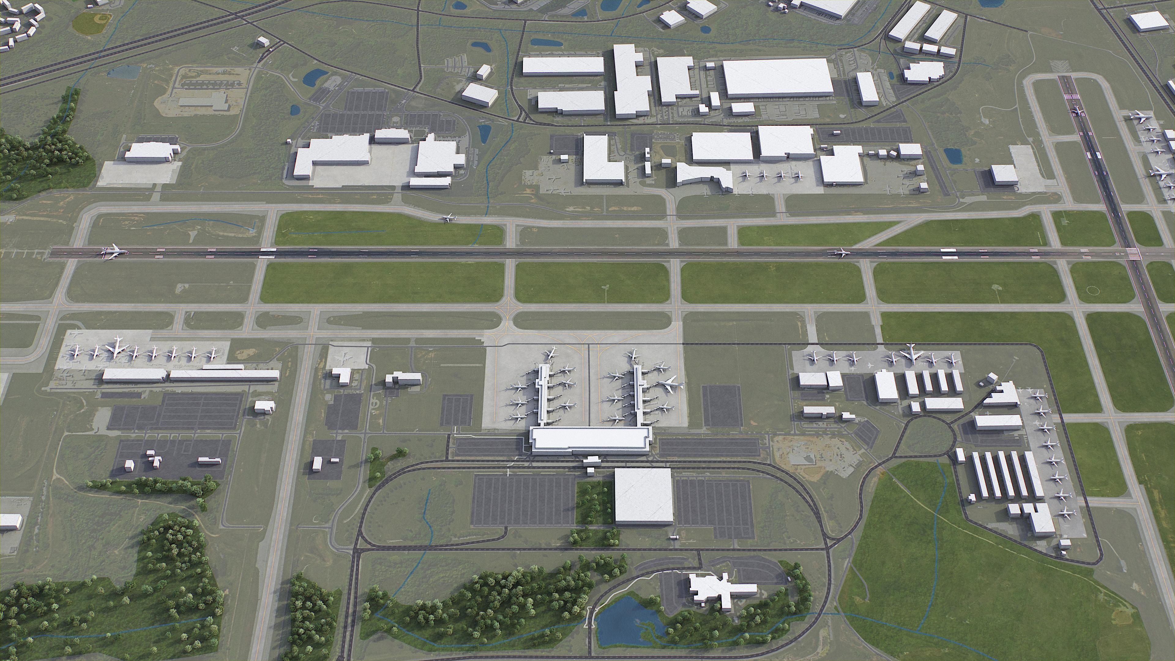 3D model Greensboro Airport VR / AR / low-poly | CGTrader