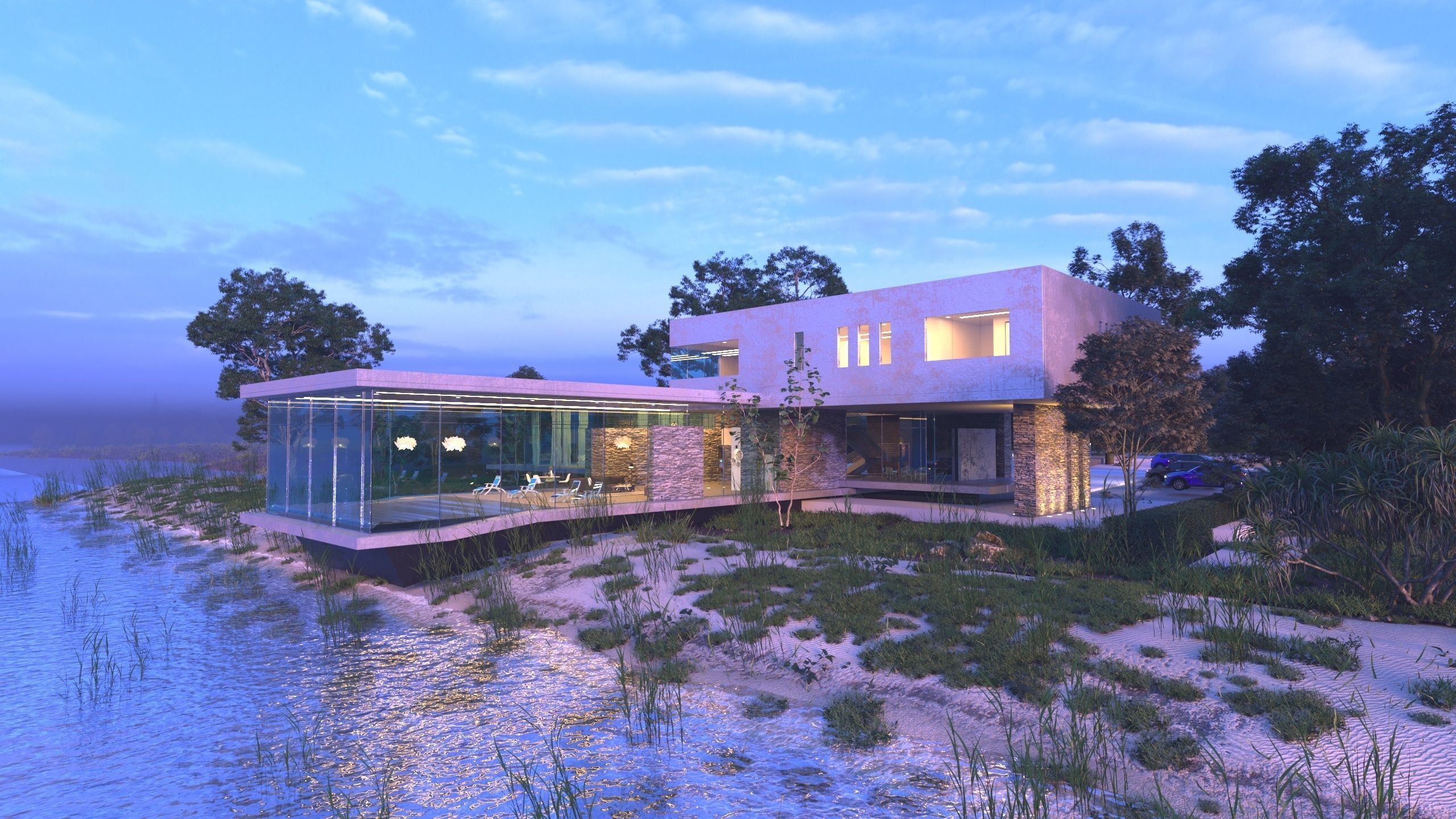 Super modern beach villa house 3ds max corona 3D model | CGTrader
