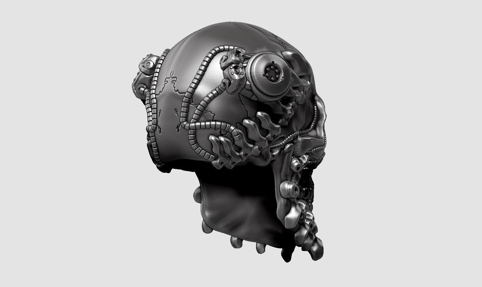 skull robot head a42 3D model 3D printable | CGTrader