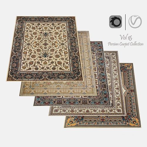 3D model Persian Carpet Collection-vol16-4k texture VR / AR / low-poly ...