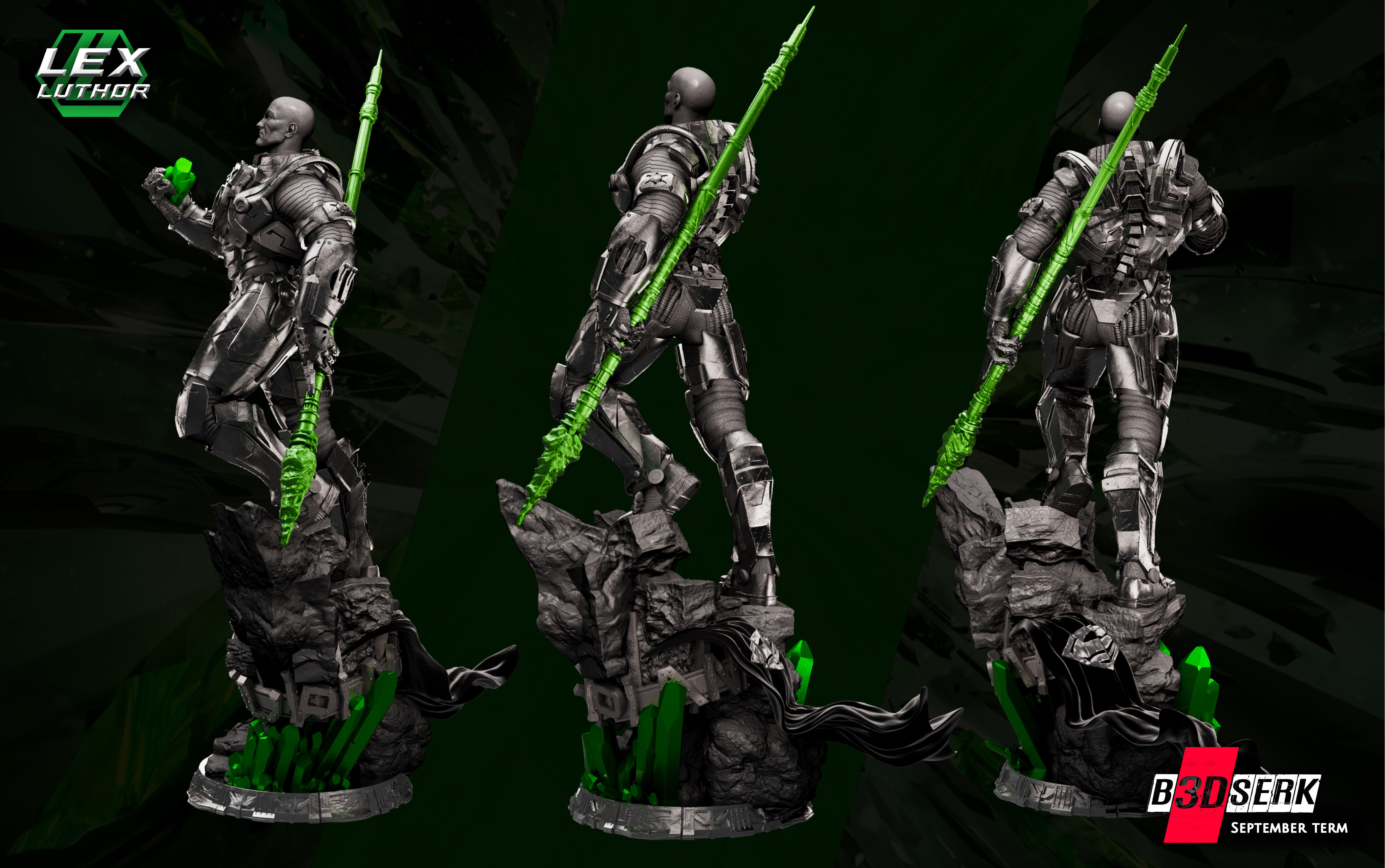 B3DSERK September term 2022 Lex Luthor Sculpture 3D model 3D printable ...