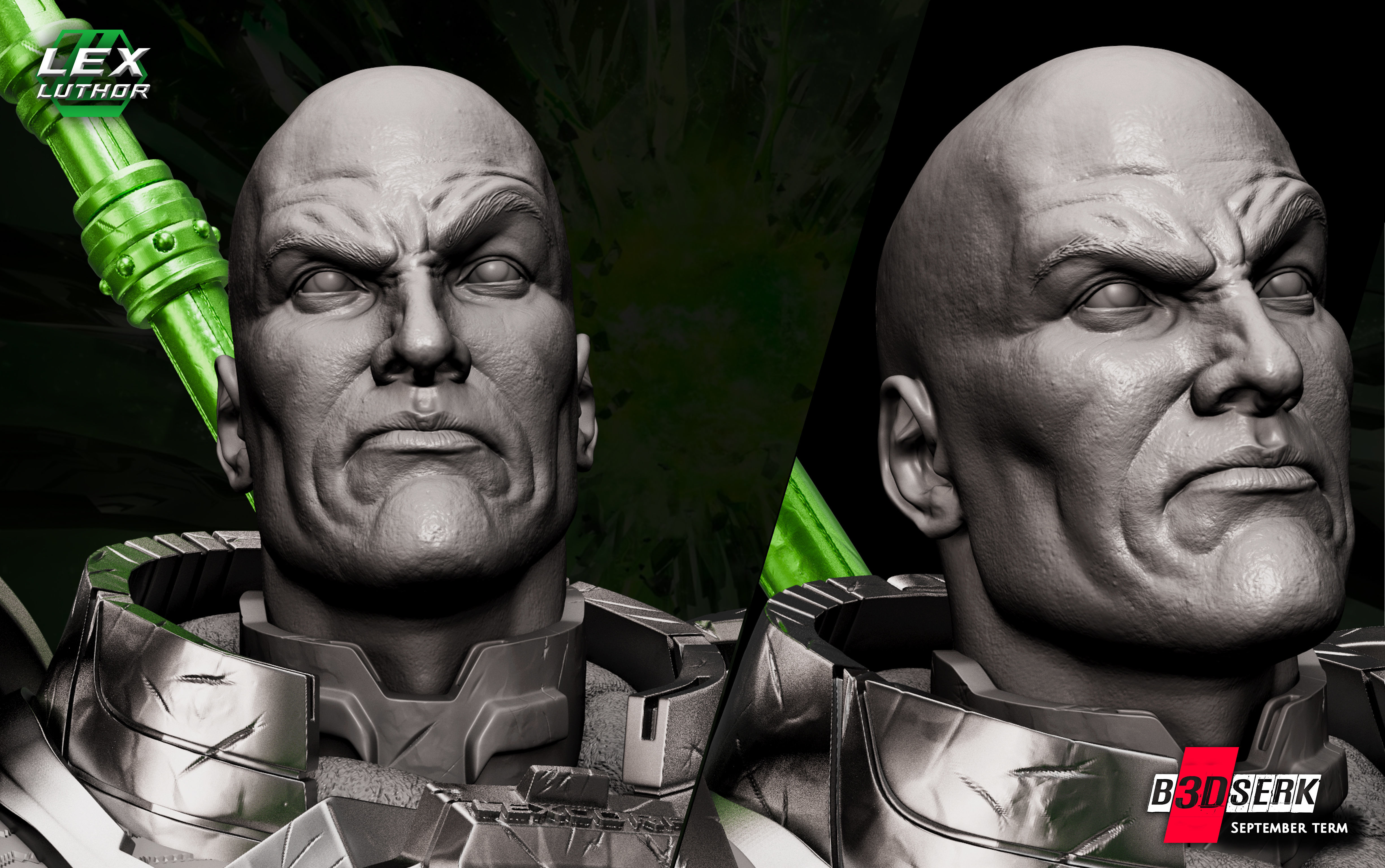 B3DSERK September term 2022 Lex Luthor Sculpture 3D model 3D printable ...