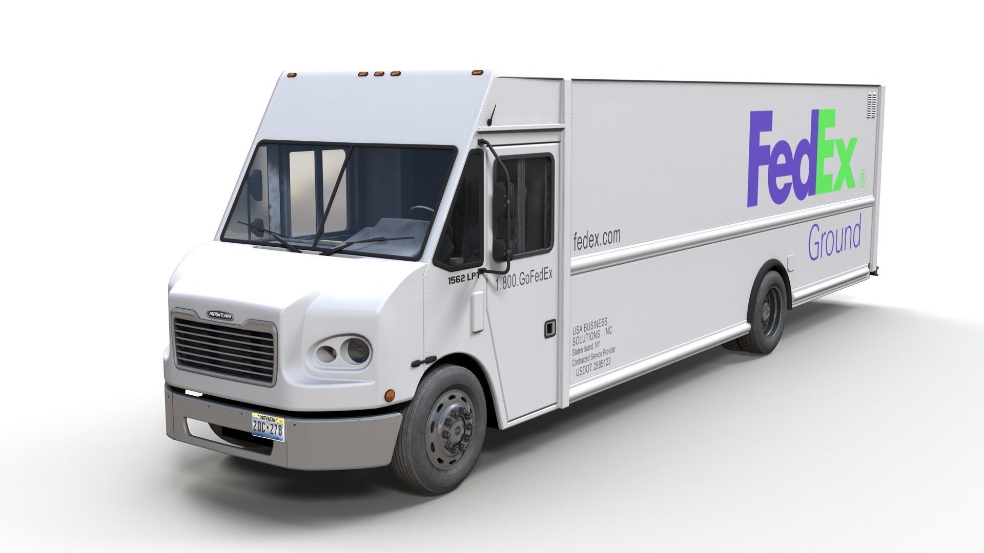3D model Freightliner FedEx boxvan VR / AR / low-poly | CGTrader