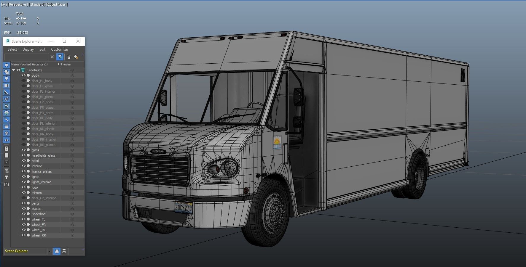 3D model Freightliner FedEx boxvan VR / AR / low-poly | CGTrader
