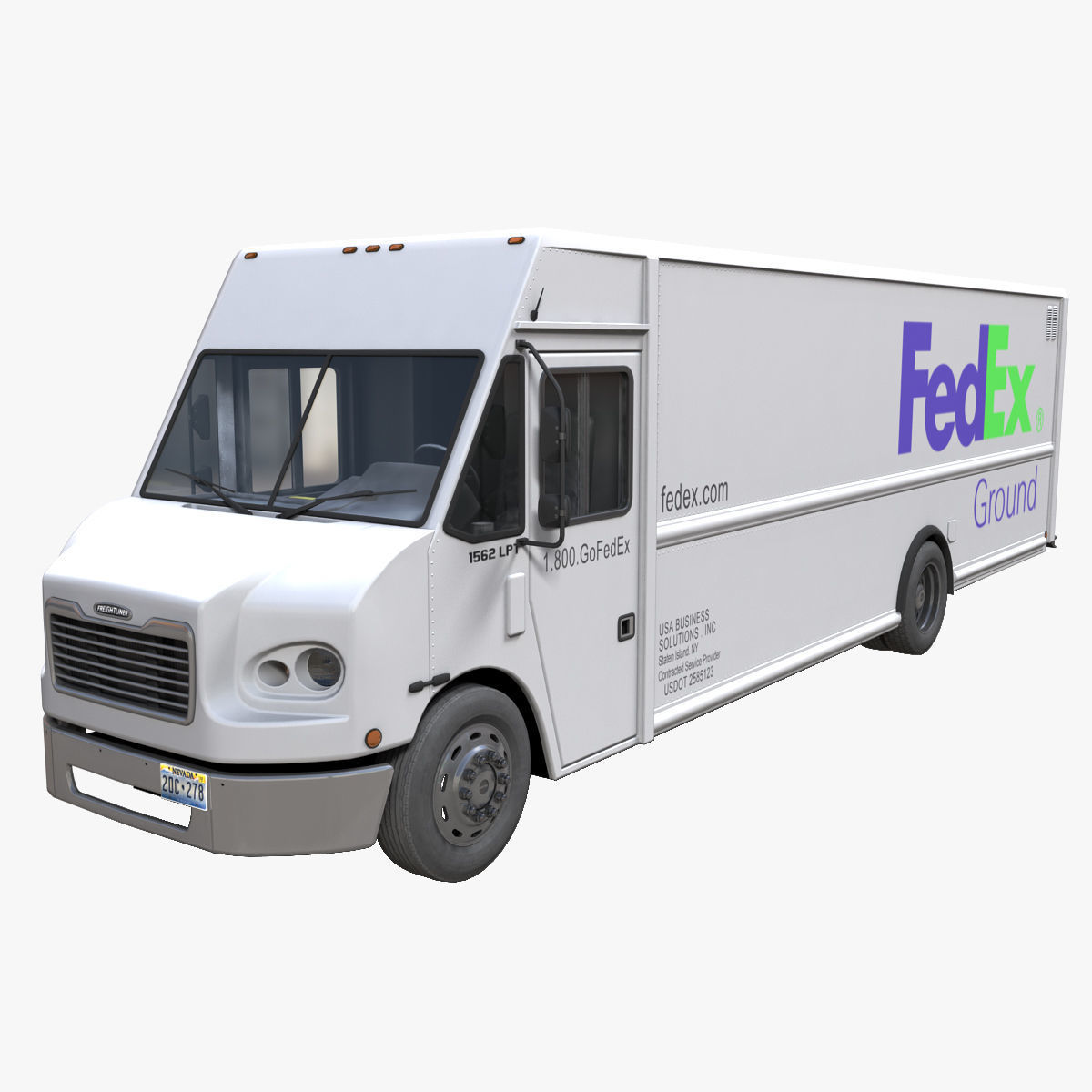 3D model Freightliner FedEx boxvan VR / AR / low-poly | CGTrader