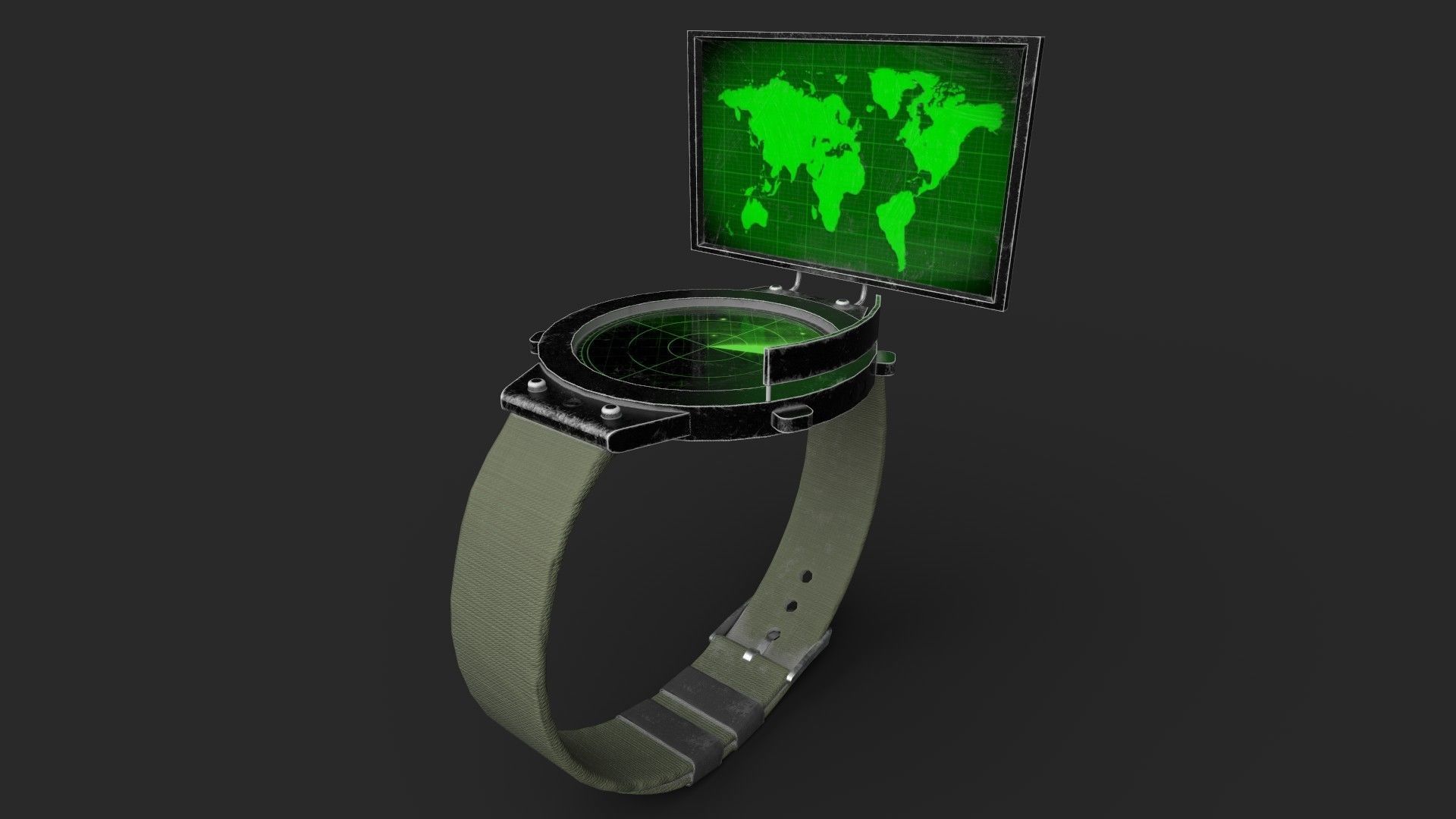 3D model Watch with radar VR / AR / low-poly | CGTrader