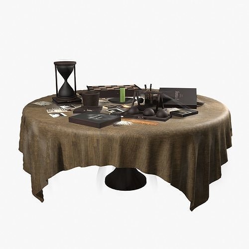3D model Classic Wooden Vintage Table Low Poly VR / AR / low-poly ...