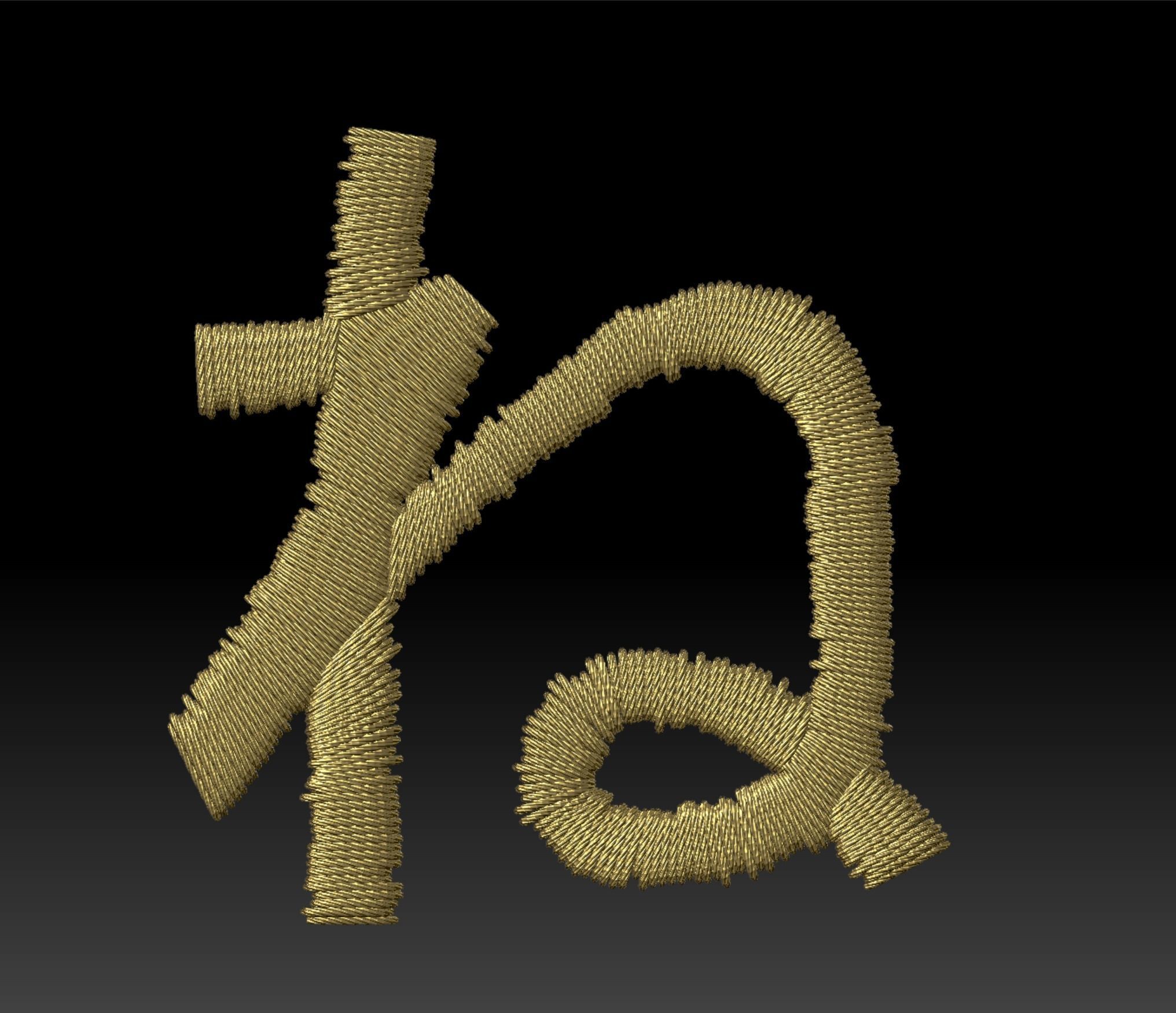 EmbroideryCG Font Japan Hiragana01A Zbrush IMM Brush 3D model | CGTrader
