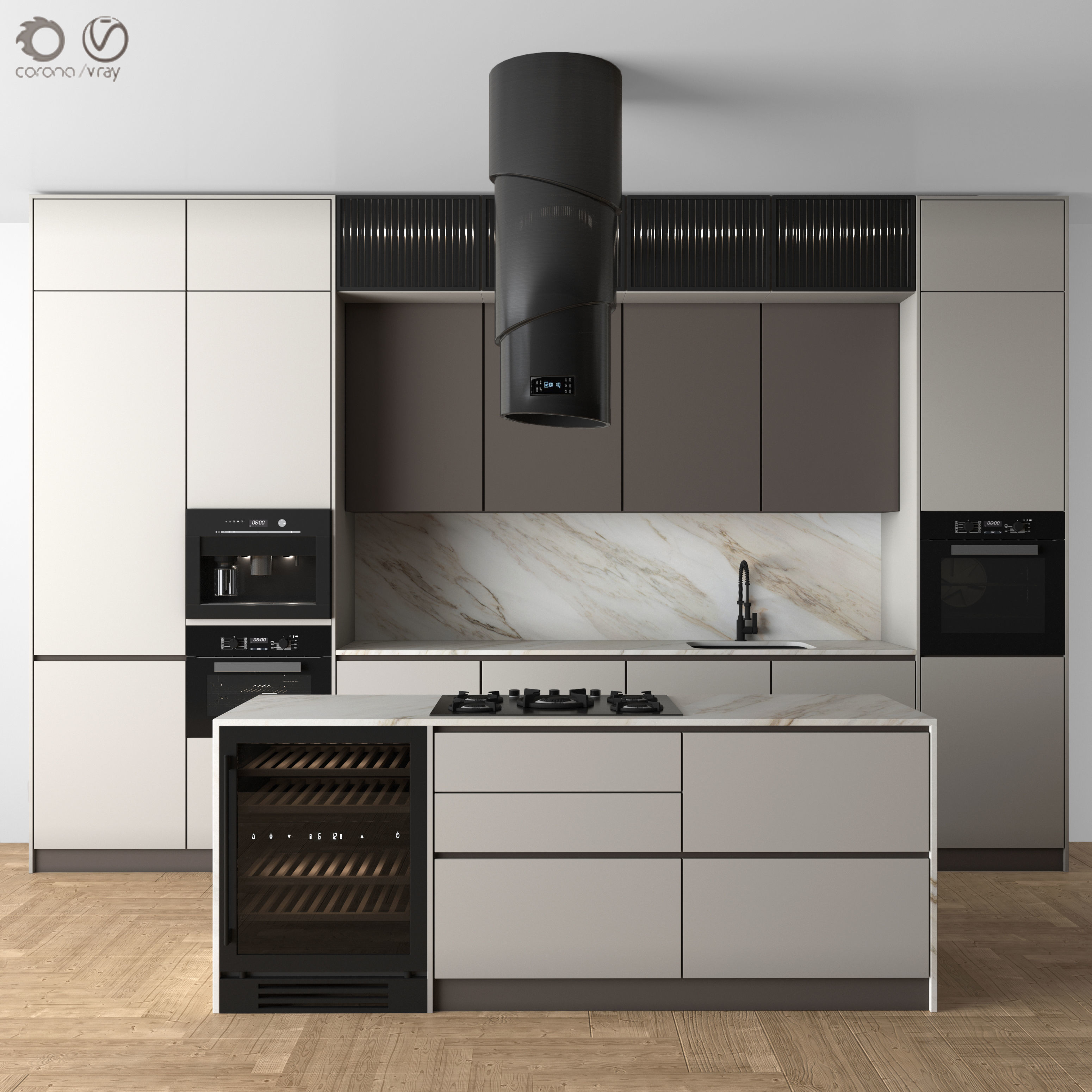Kitchen Modern 24 - with Island 3D model | CGTrader