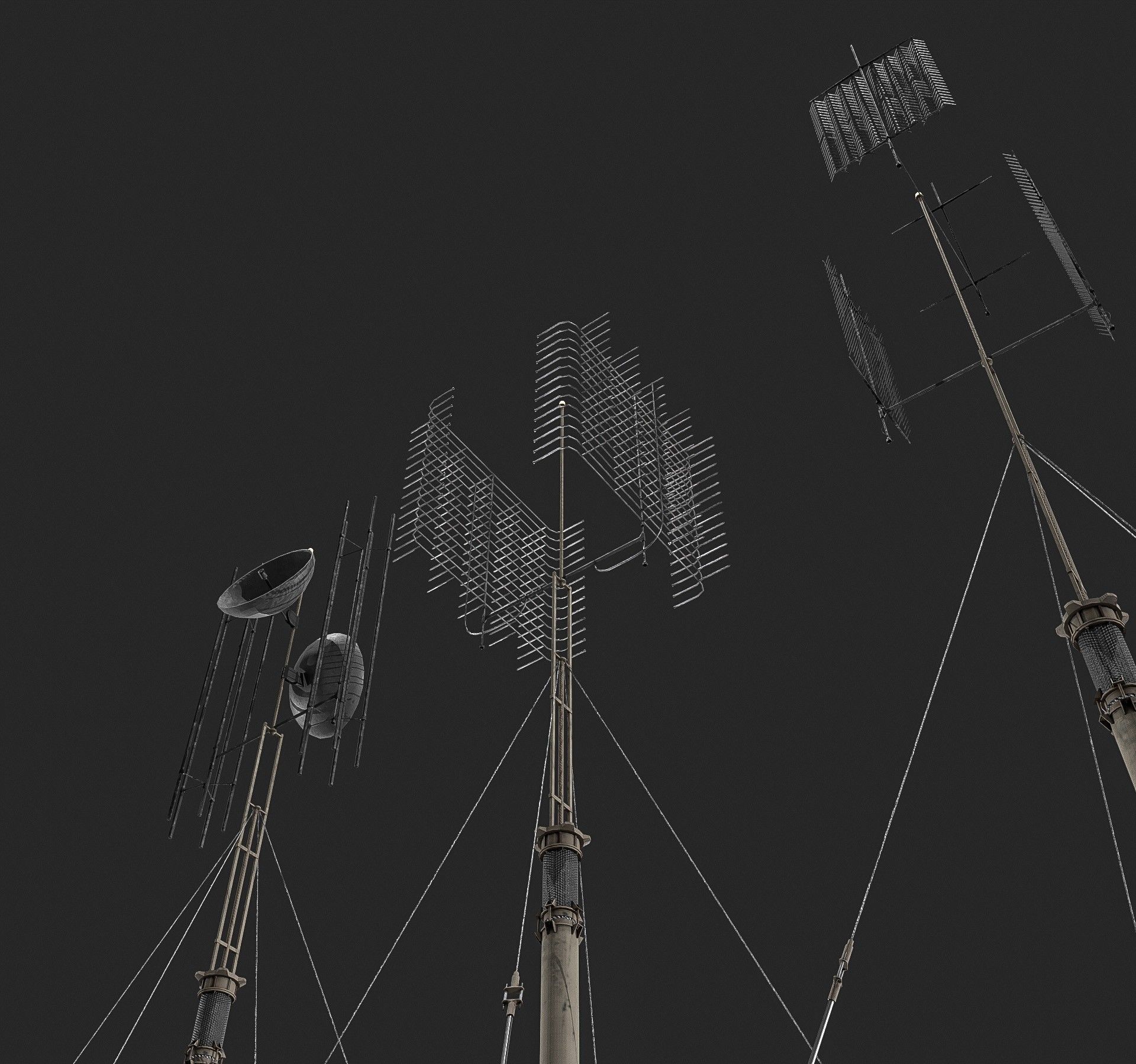 3D model Army Antenna Pack 3 Types VR / AR / low-poly | CGTrader