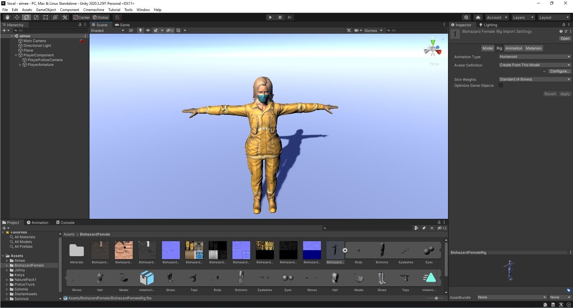 3D model Biohazard Female - animated rigged Female VR / AR / low-poly ...