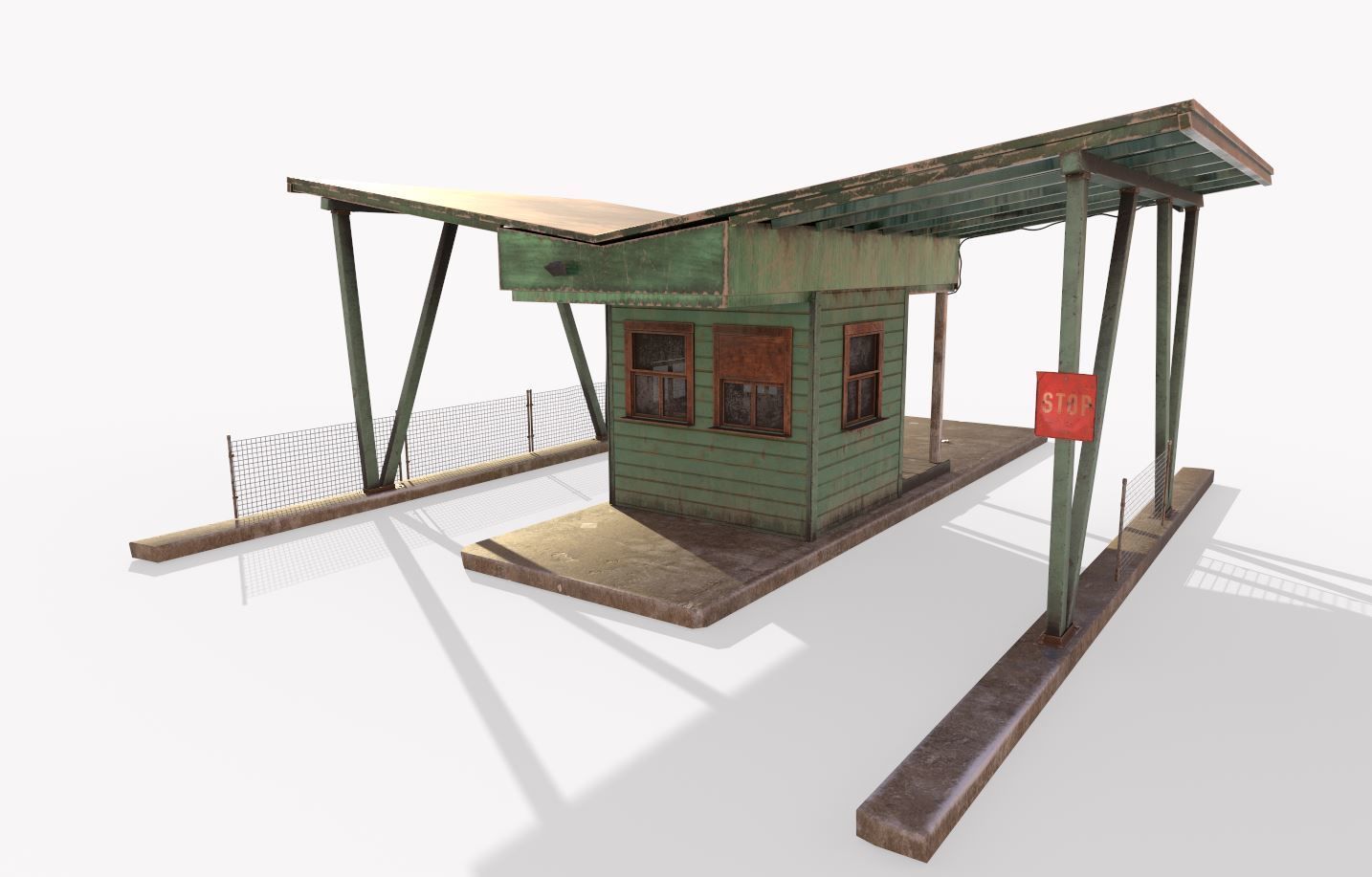 Old Park Entrance And Ticket Booth 3D model | CGTrader