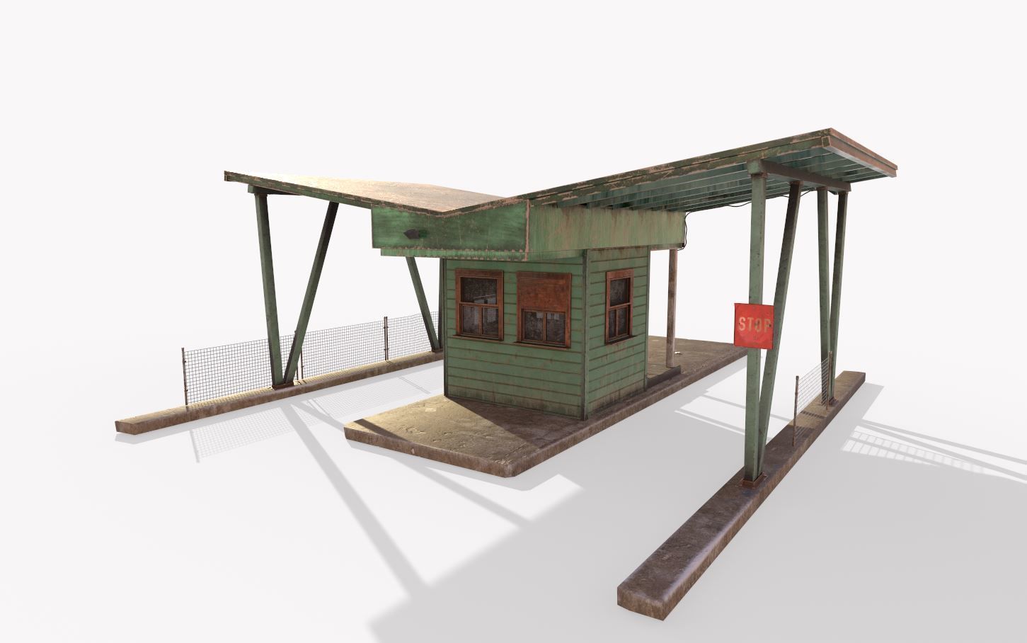 Old Park Entrance And Ticket Booth 3D model | CGTrader
