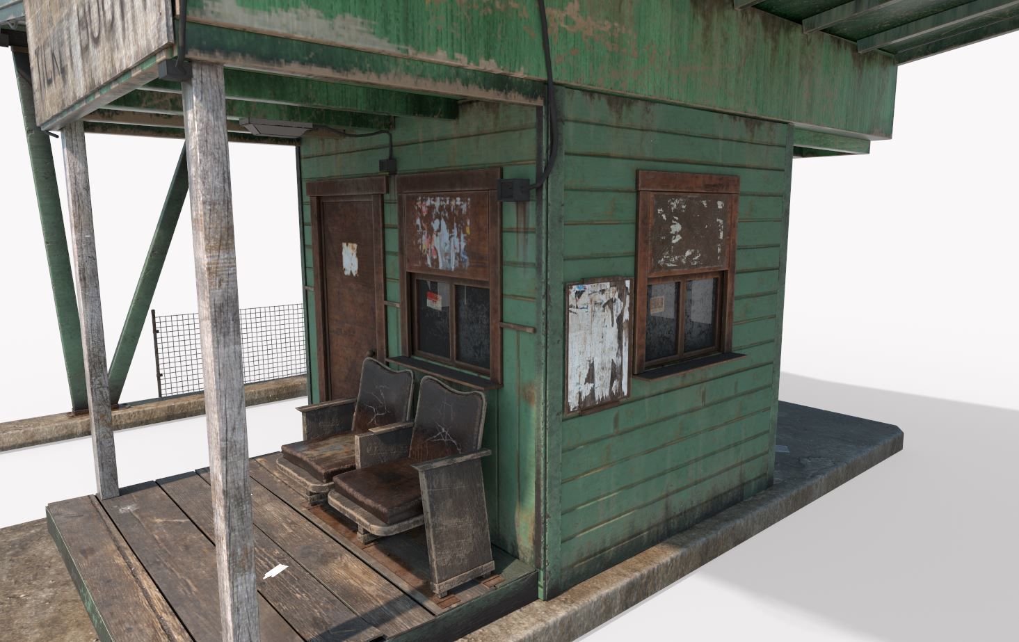 Old Park Entrance And Ticket Booth 3D model | CGTrader