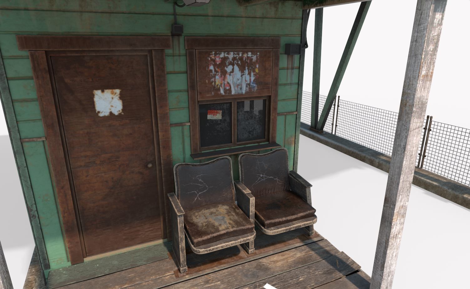 Old Park Entrance And Ticket Booth 3D model | CGTrader