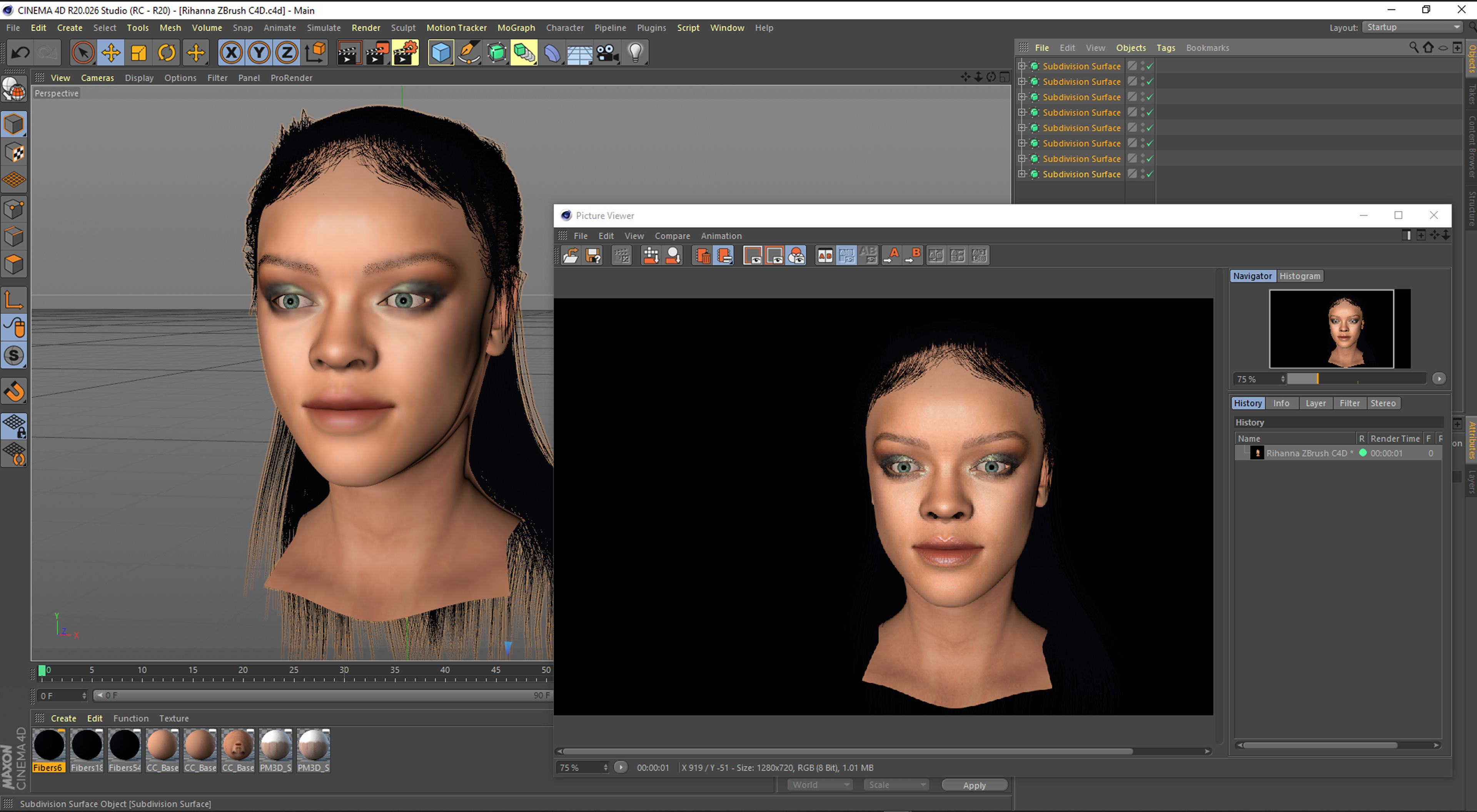 Rihanna ZBrush 3D model only the head 3D model | CGTrader