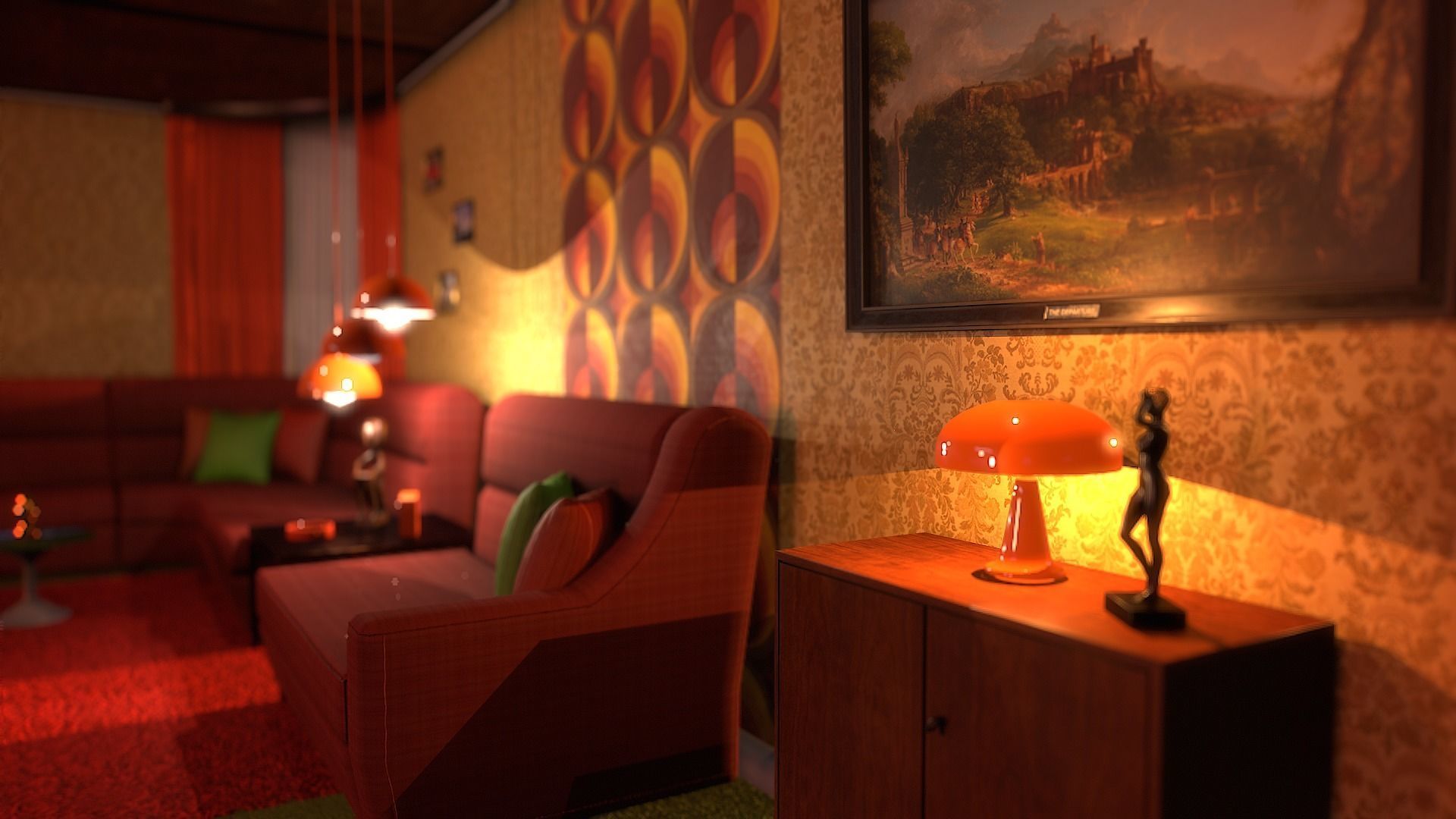 3D model Low Poly 70s Room Pack VR / AR / low-poly | CGTrader