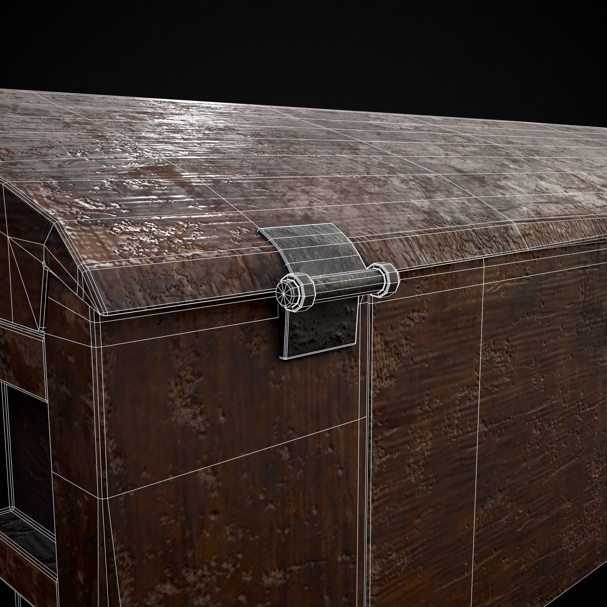 3D model Rustic Medieval Wooden Curved Chest VR / AR / low-poly | CGTrader