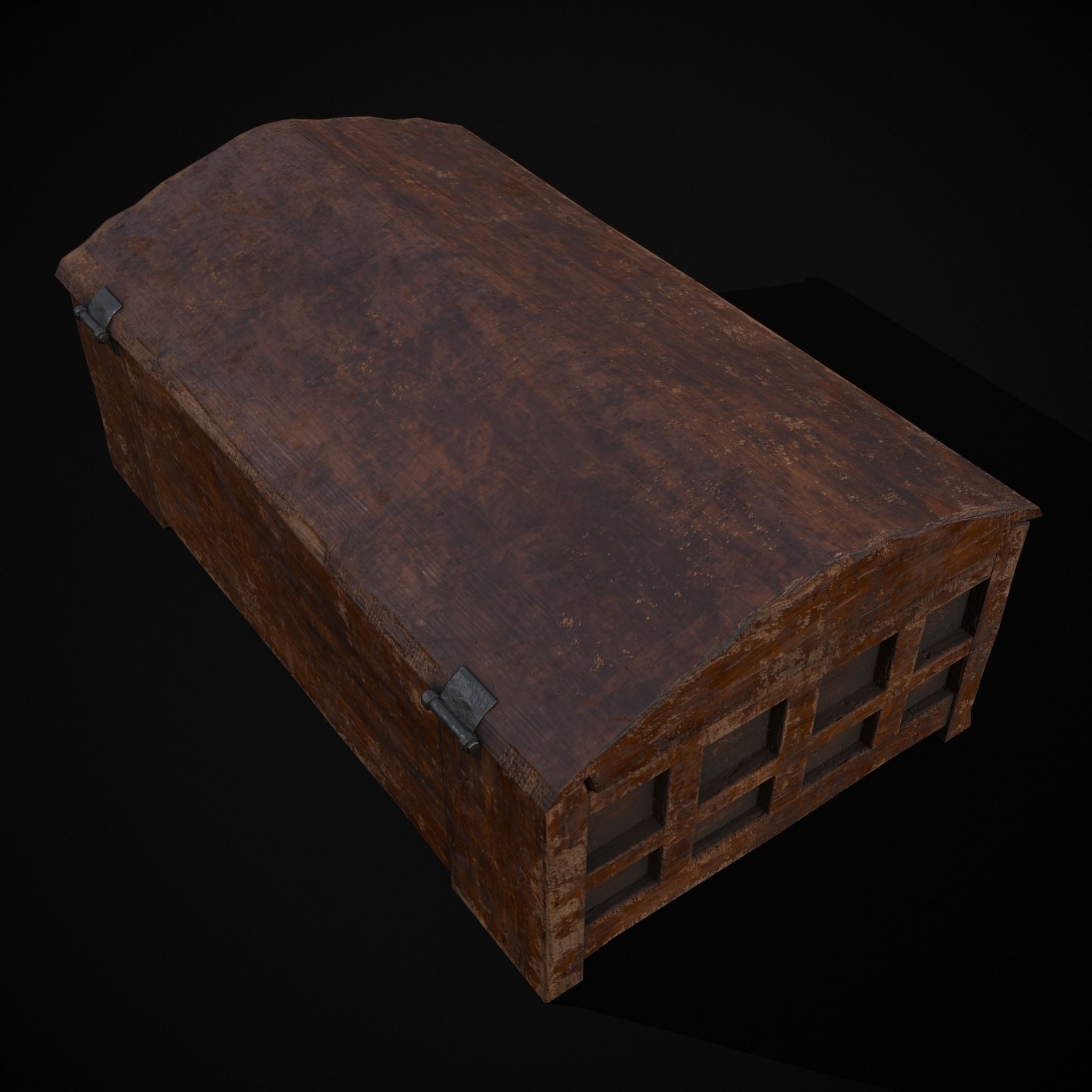 3D model Rustic Medieval Wooden Curved Chest VR / AR / low-poly | CGTrader