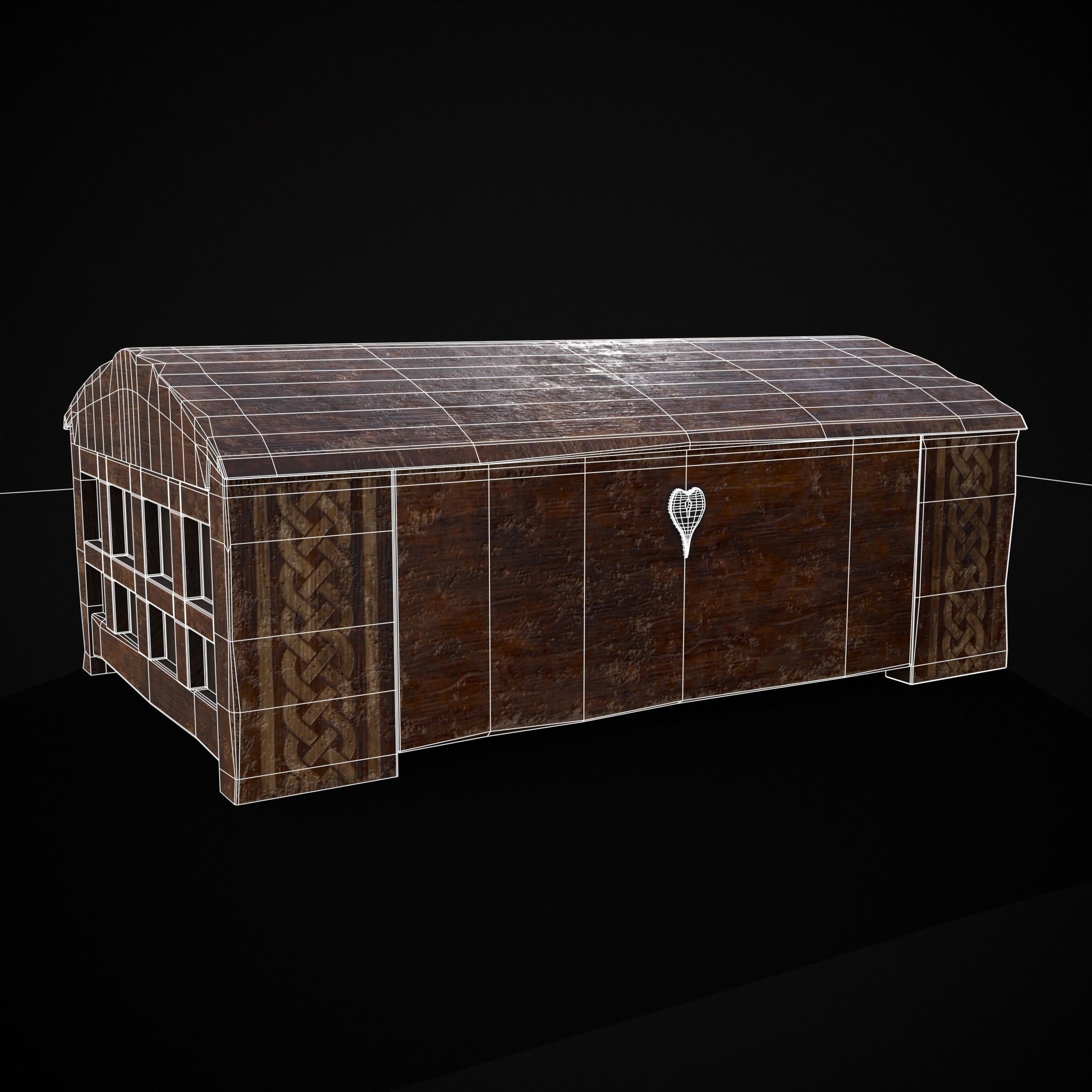 3D model Rustic Medieval Wooden Curved Chest VR / AR / low-poly | CGTrader