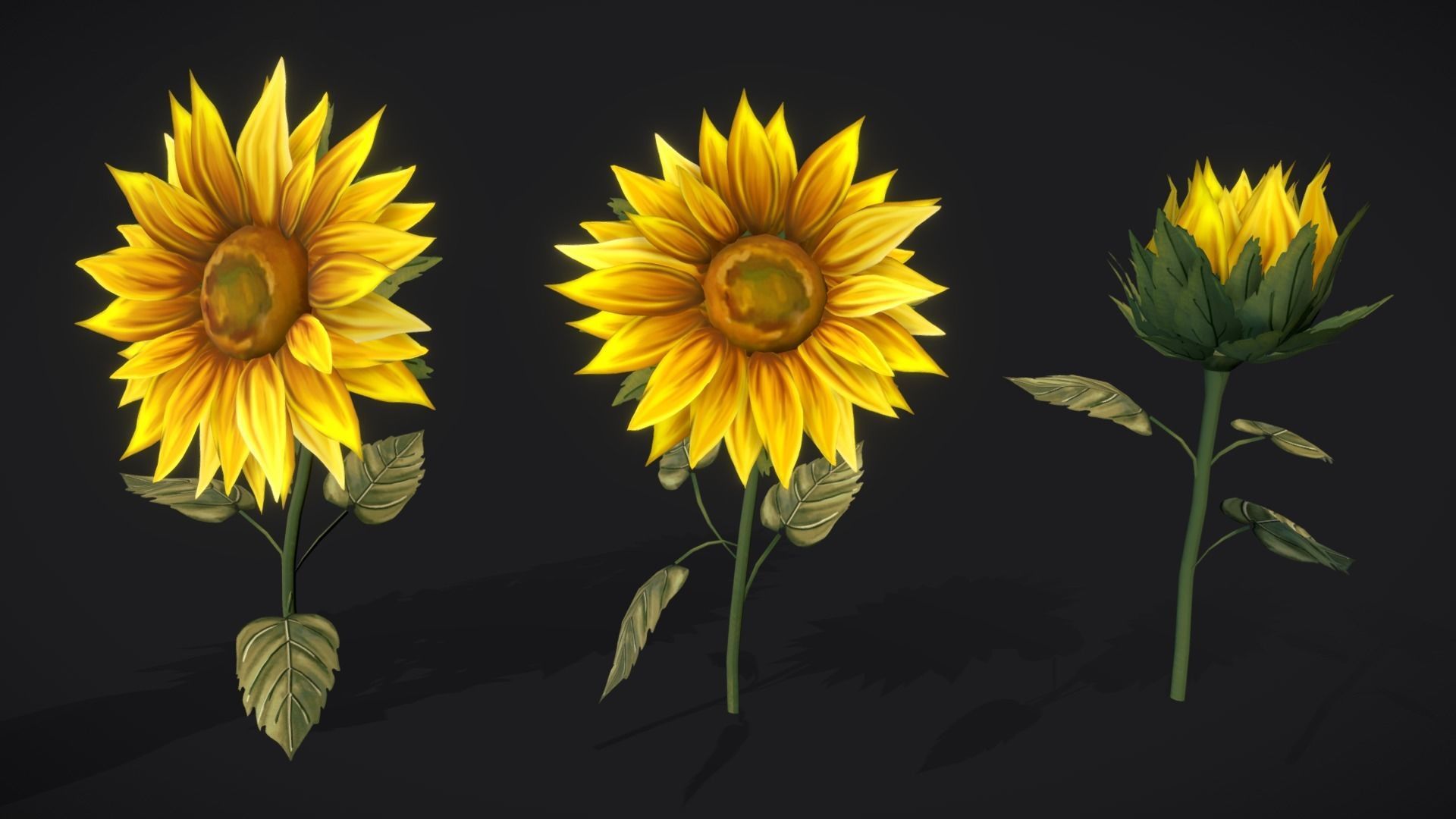 3D model Stylized Sunflower VR / AR / low-poly | CGTrader