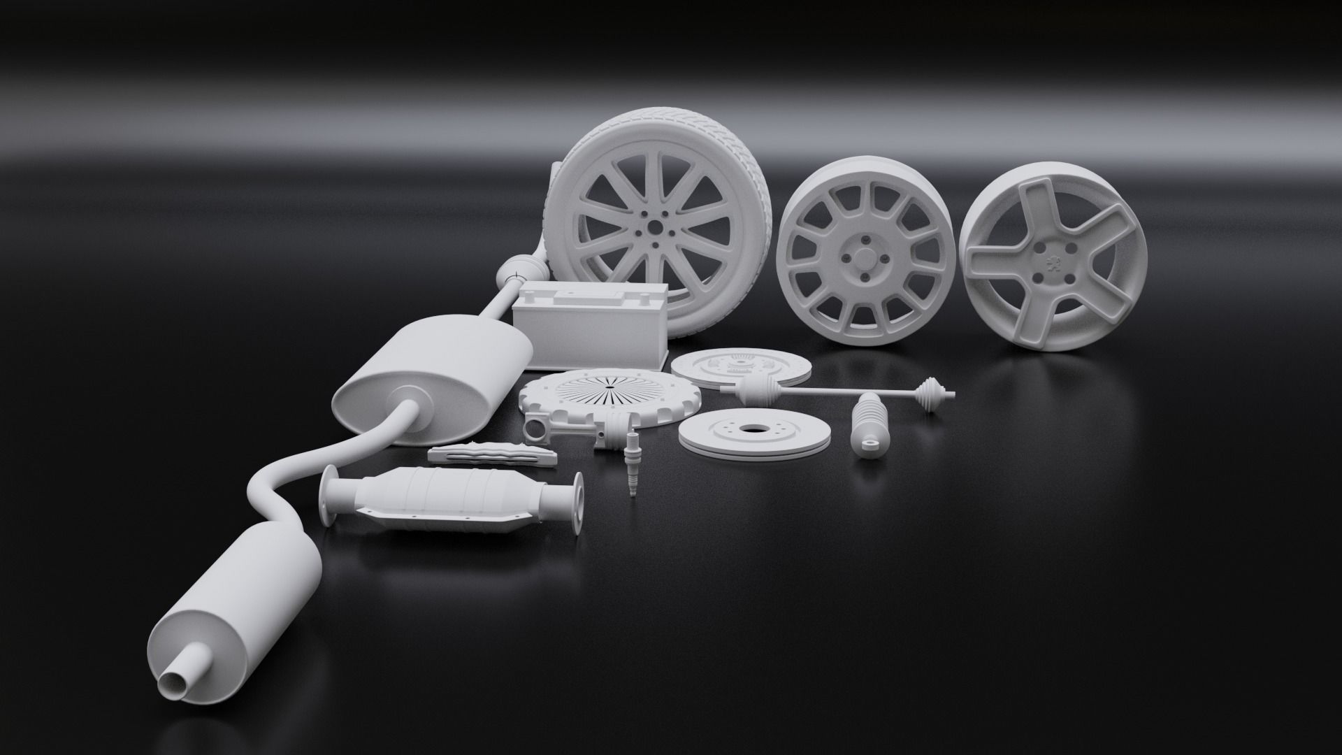 3D model Car parts Pack VR / AR / low-poly | CGTrader