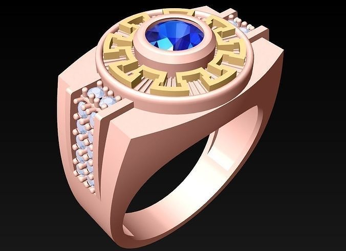 Patterned Rings - Mens Rings - N4115 3D model 3D printable | CGTrader