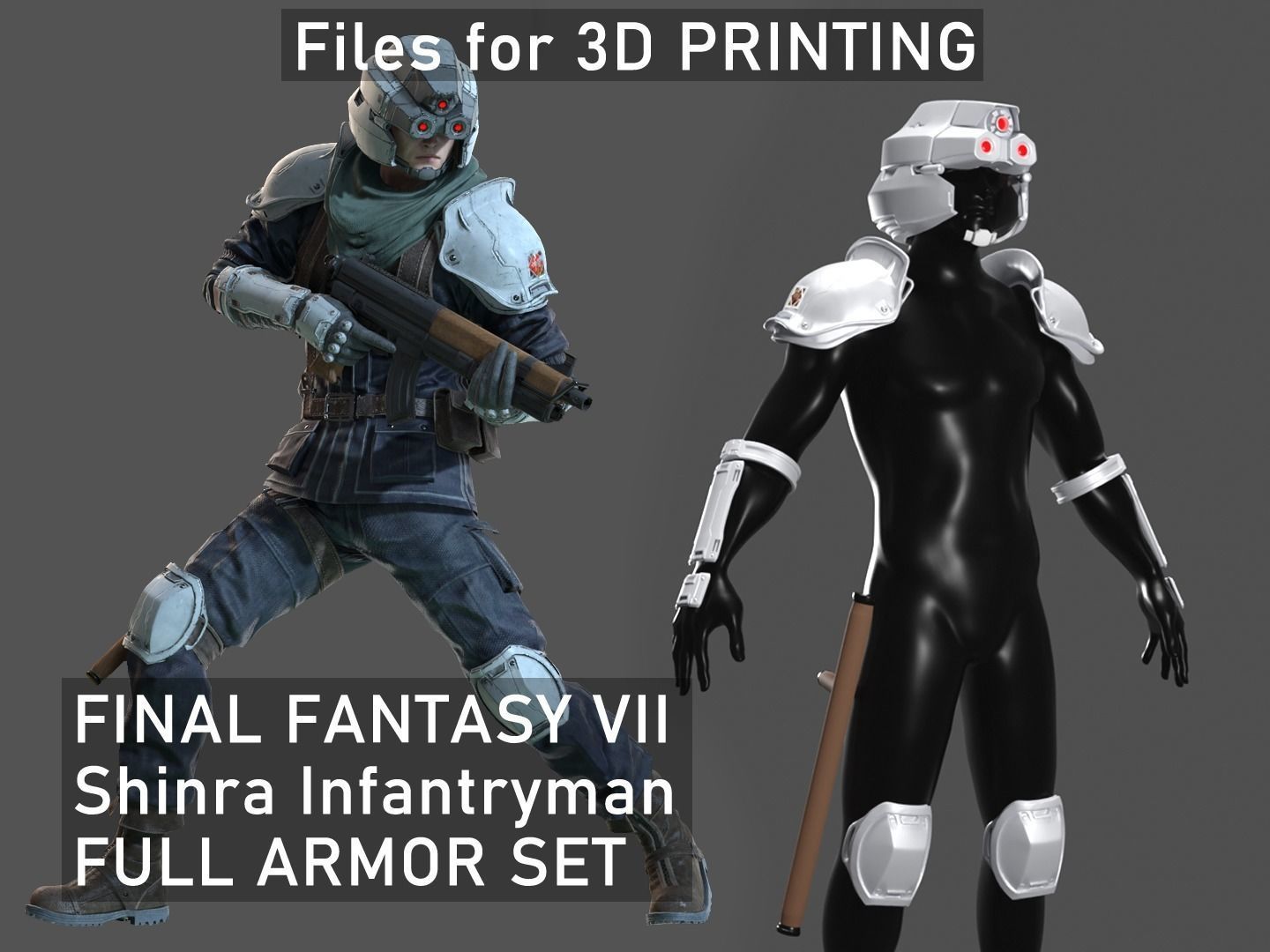 Final Fantasy 7 - Shinra Infantryman - Full Armor Set 3D model 3D ...