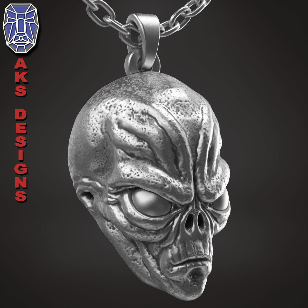 skull Pendant jewelry Alien v1 3D model 3D printable | CGTrader