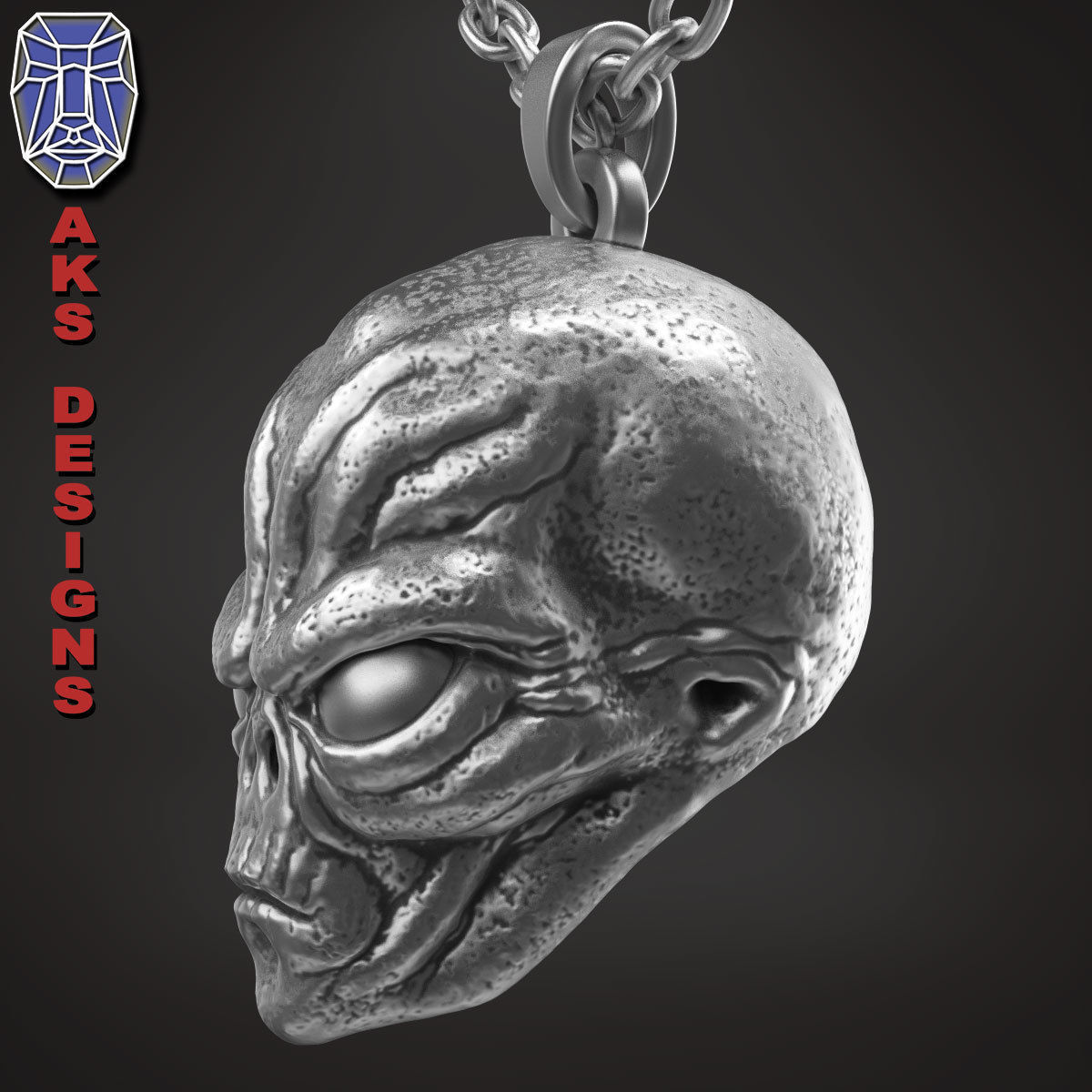 skull Pendant jewelry Alien v1 3D model 3D printable | CGTrader