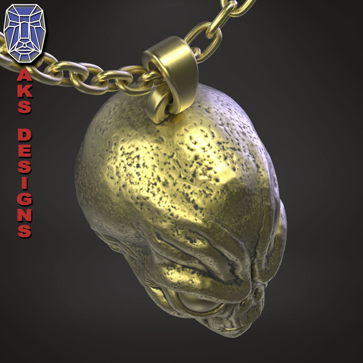 skull Pendant jewelry Alien v1 3D model 3D printable | CGTrader