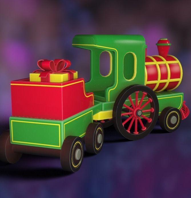 stylized toy train christmas 3D model | CGTrader