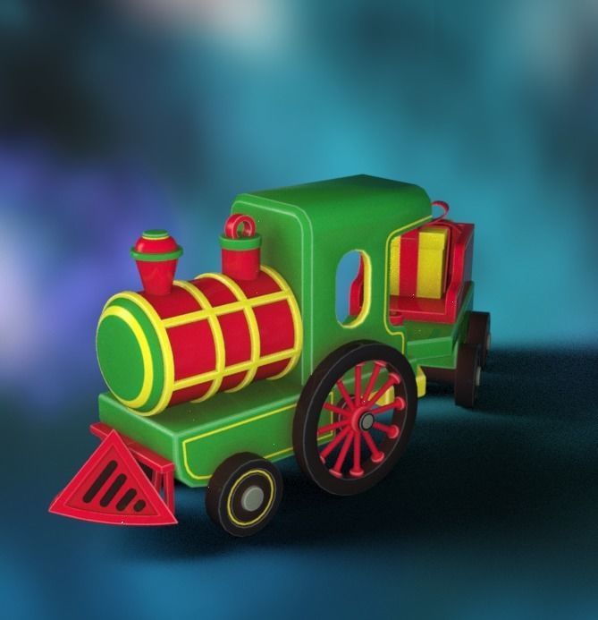 stylized toy train christmas 3D model | CGTrader