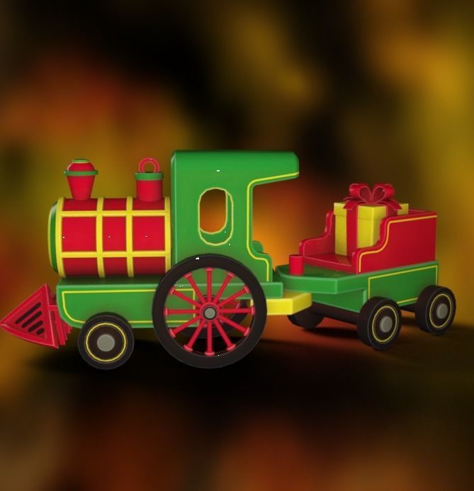 stylized toy train christmas 3D model | CGTrader