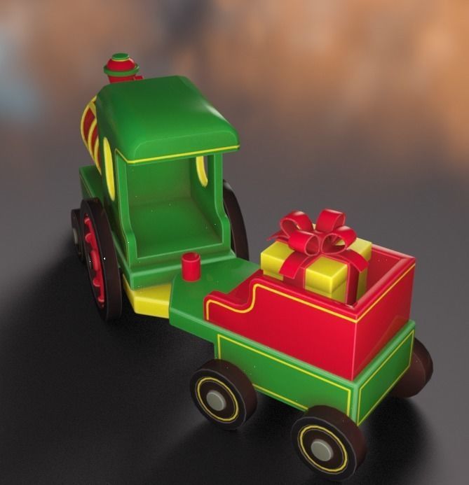 stylized toy train christmas 3D model | CGTrader