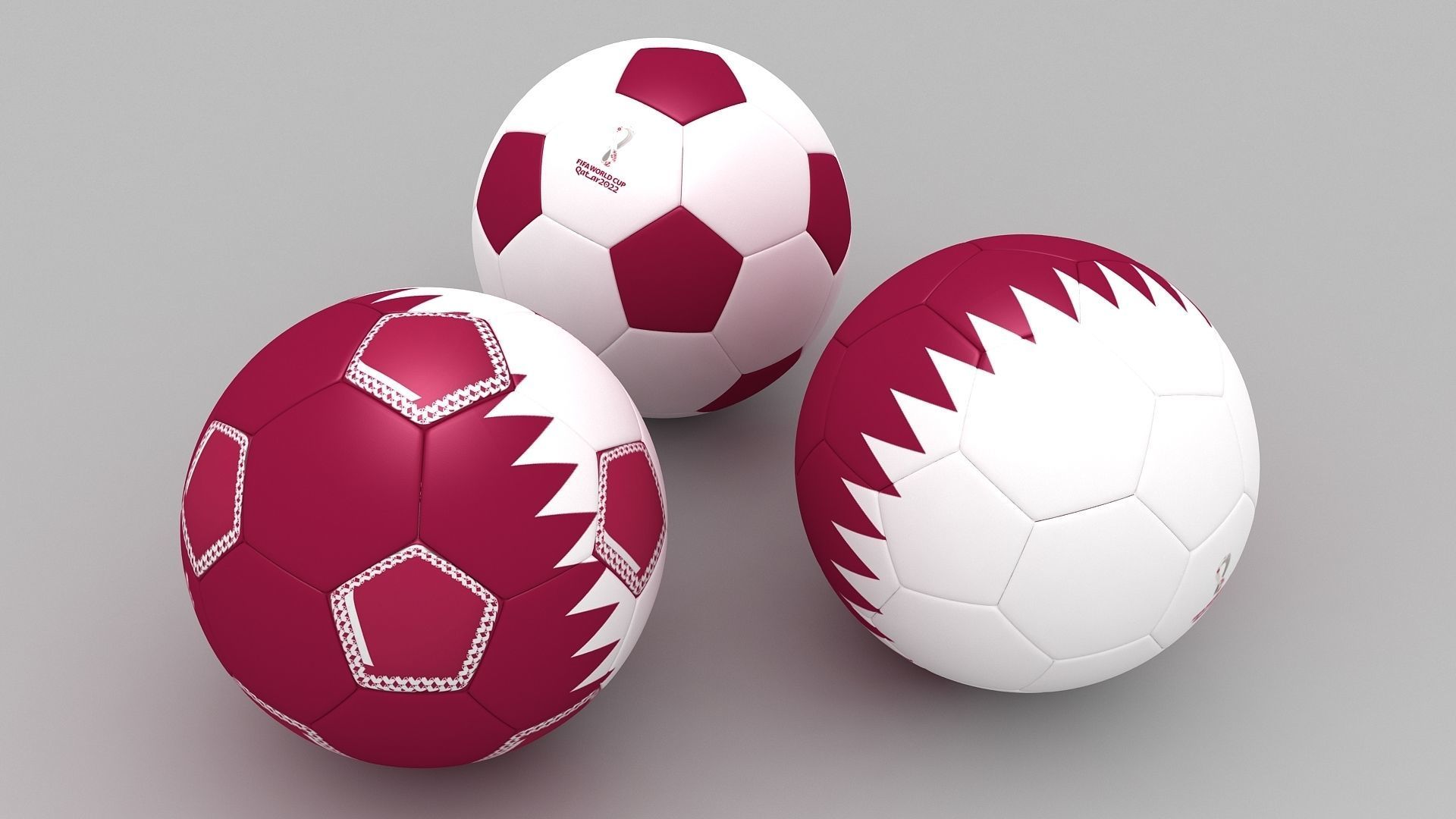 Soccer Ball Qatar Flag 3D model | CGTrader