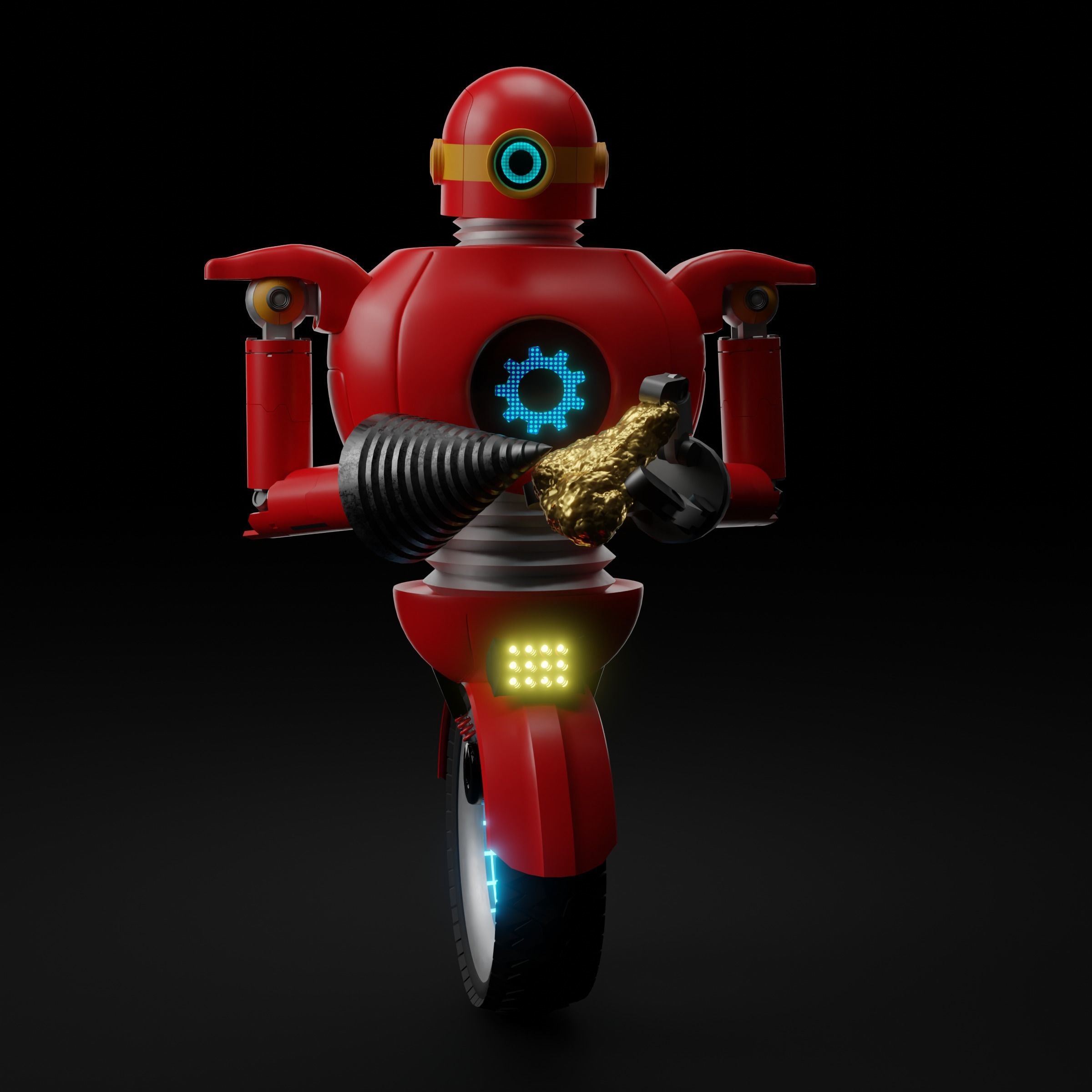 3D Drill Drone Robot 3D model rigged | CGTrader