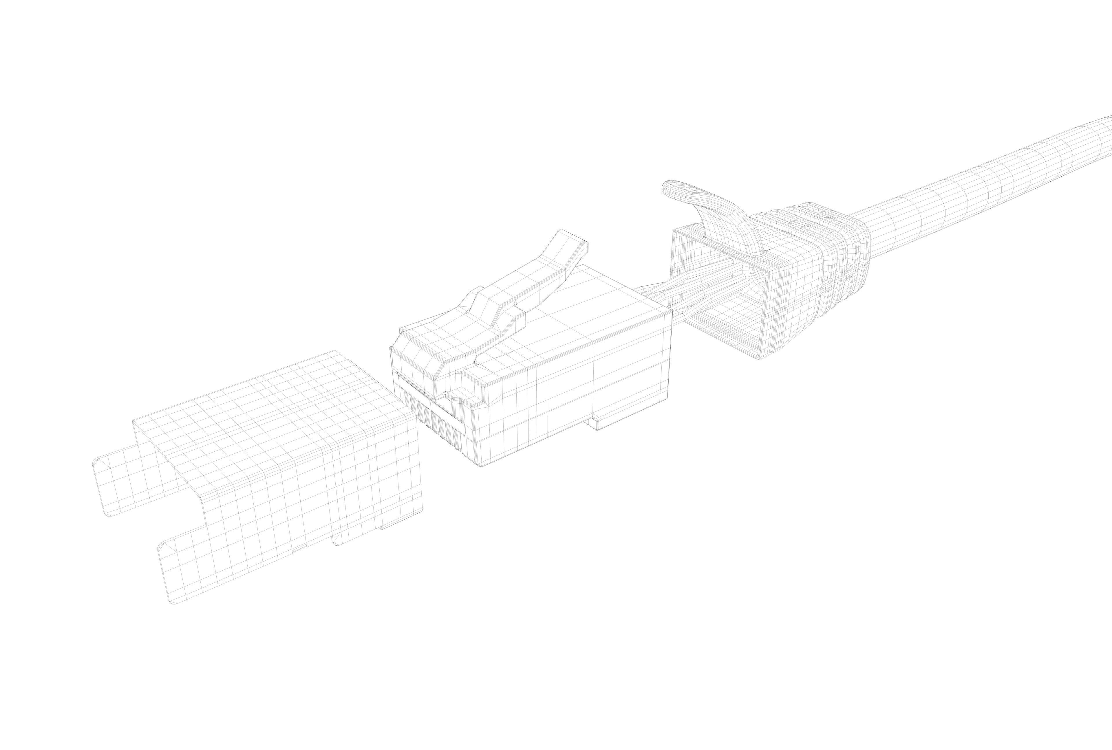 Rj45 UTP Ethernet Cable Detailed 3D model | CGTrader