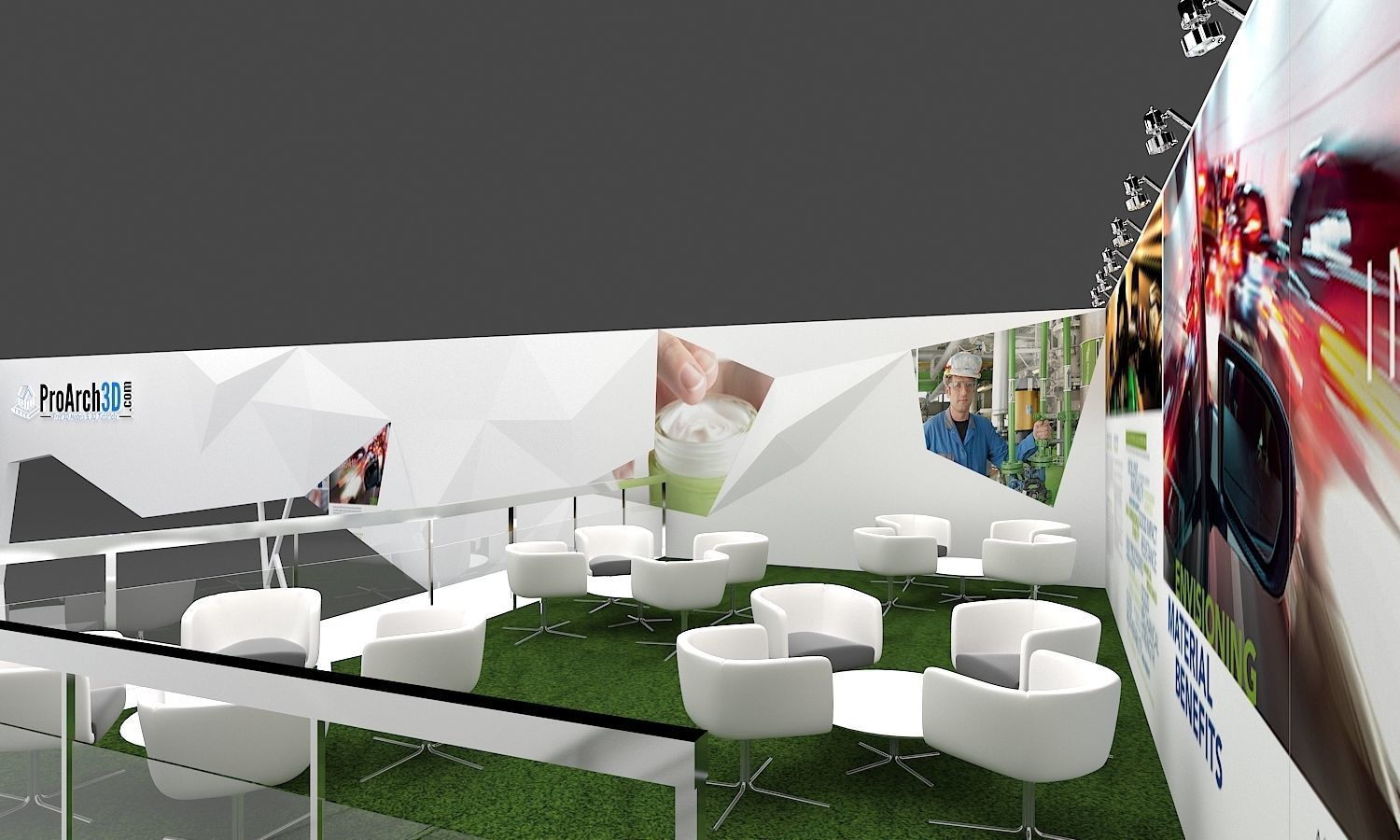 Exhibition stall 20 mtr x 10 mtr 2 sides open 3D model | CGTrader