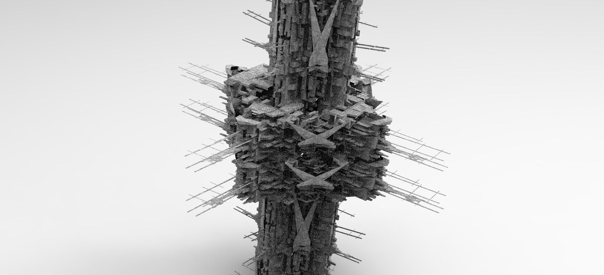 Sci-Fi City dystopia Mega city colony 3 3D model | CGTrader
