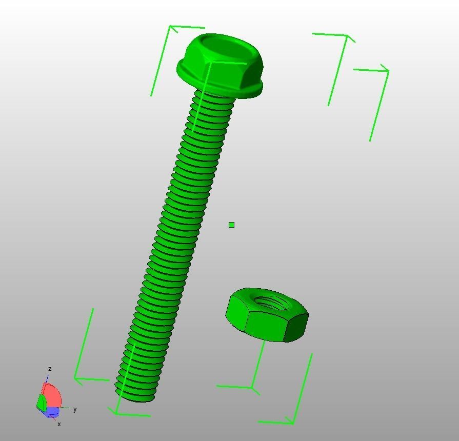 M5 Hex Bolt and Nut-02 3D model 3D printable | CGTrader