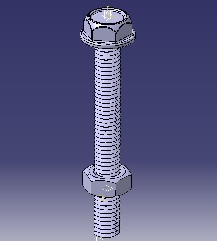 M5 Hex Bolt and Nut-02 3D model 3D printable | CGTrader