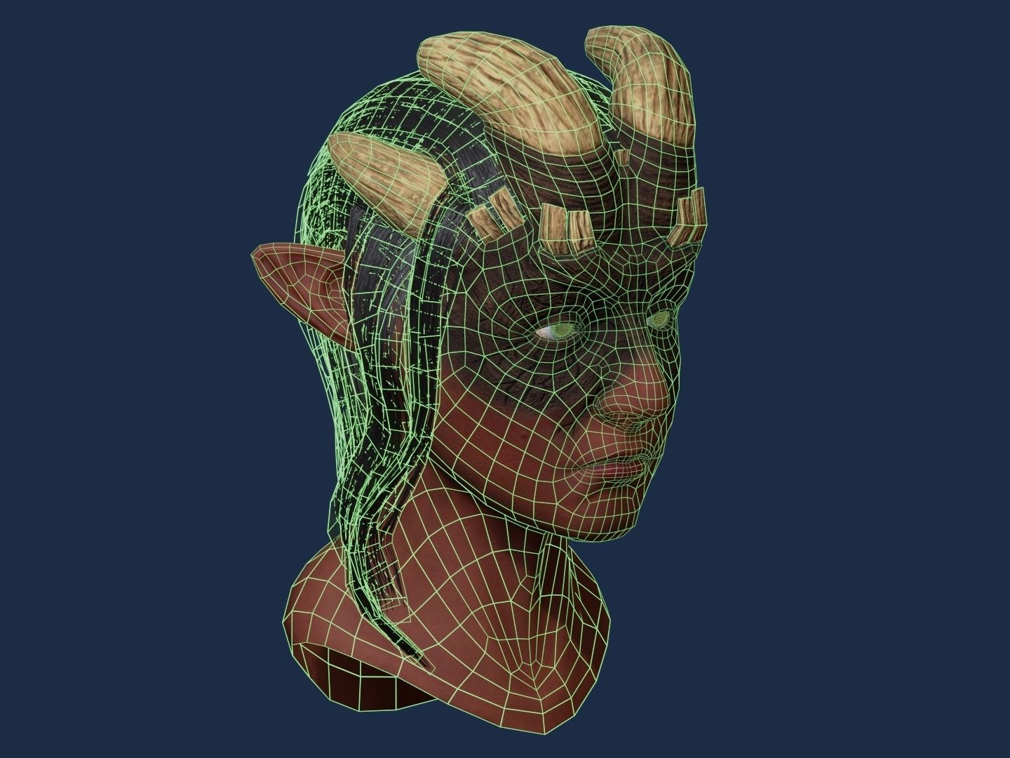 3D model Demoness Head VR / AR / low-poly | CGTrader