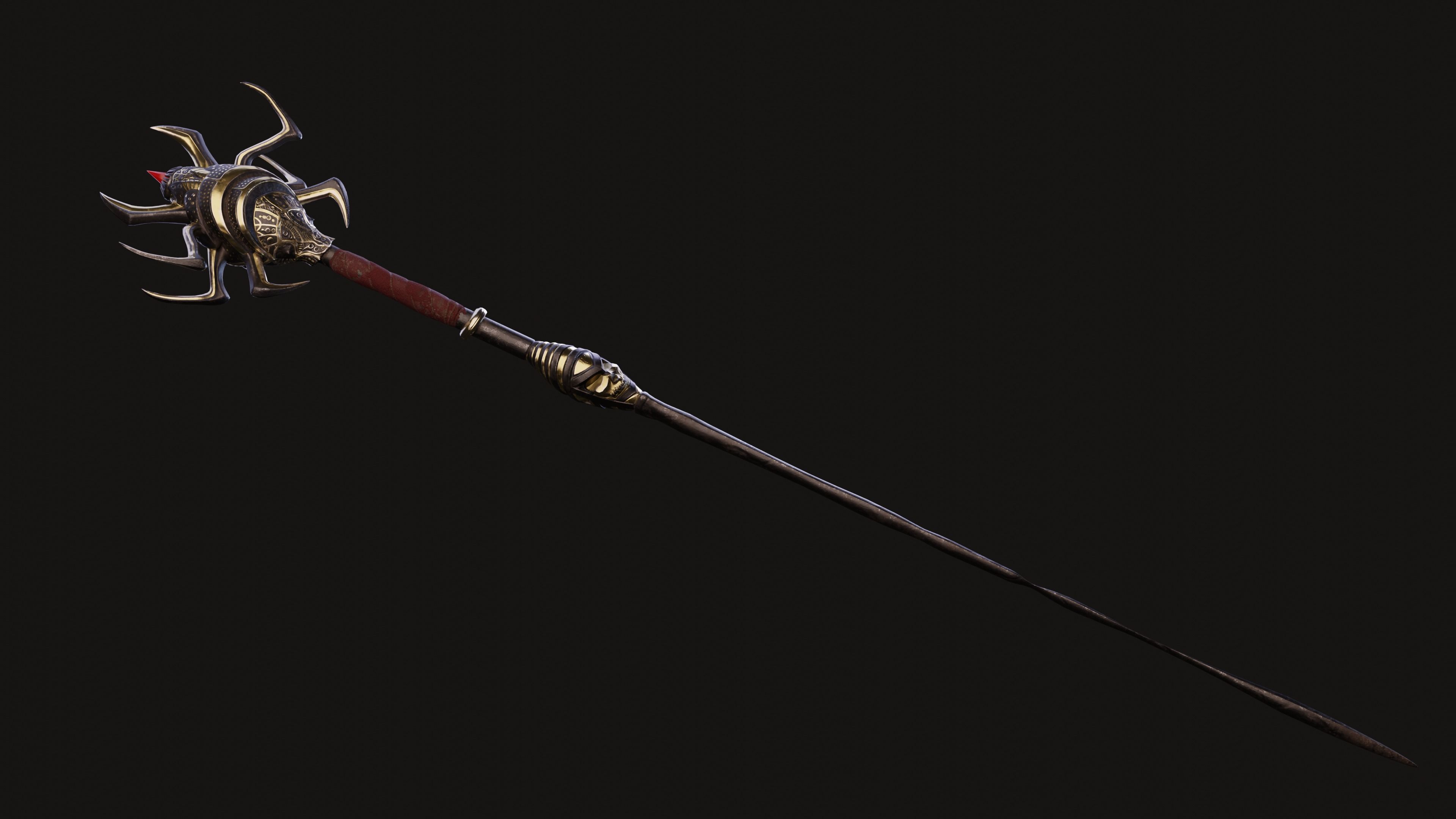 3D model Dark Mage Staff VR / AR / low-poly | CGTrader