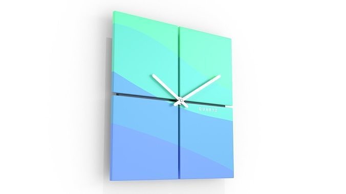 Minimalist Clock - Ocean Square 3D model | CGTrader