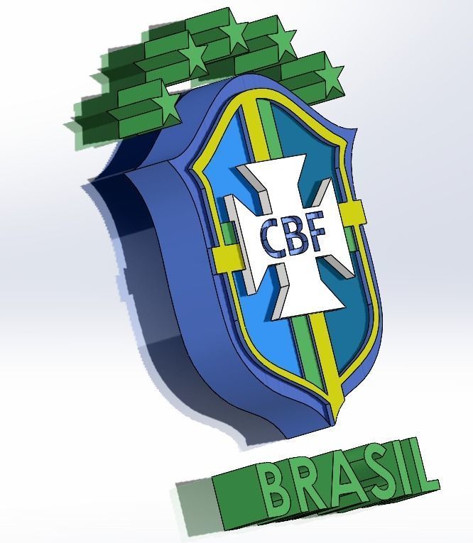 Brazilean National Team Emblem 3D model 3D printable | CGTrader