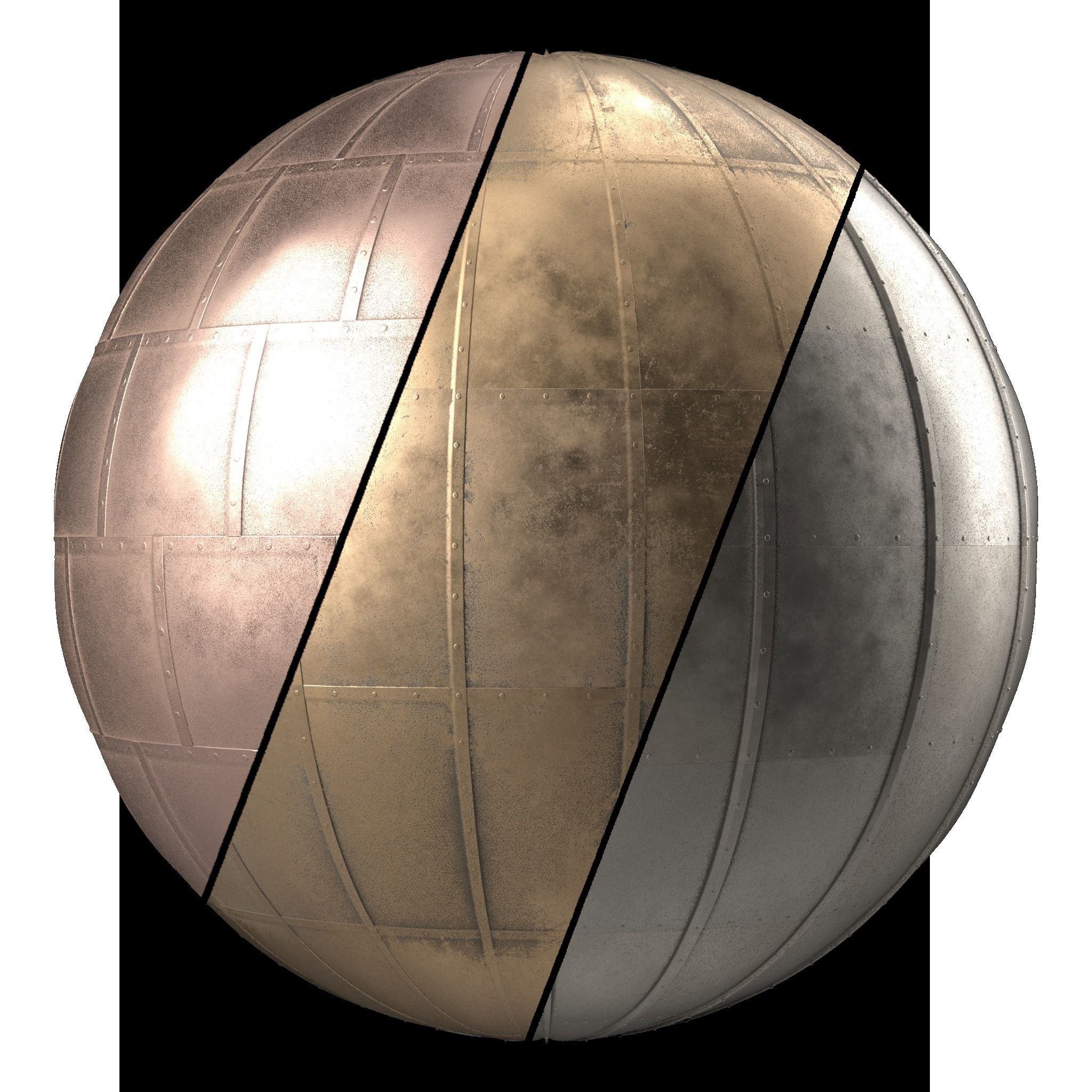 3D model Metal panel Materials 1- 3 Metal panel Pbr 4k Seamless VR / AR ...
