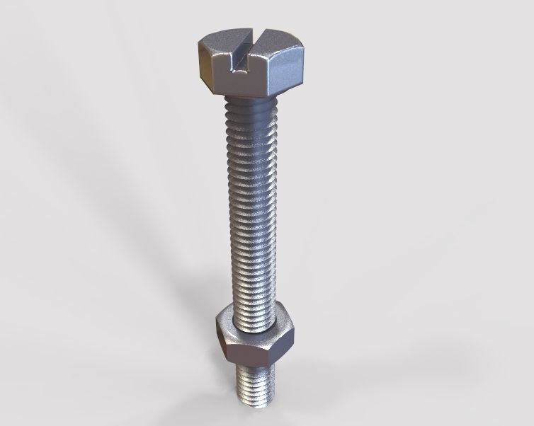 M5 x 40mm Full Thread Slotted Hex Bolts 3D model 3D printable | CGTrader